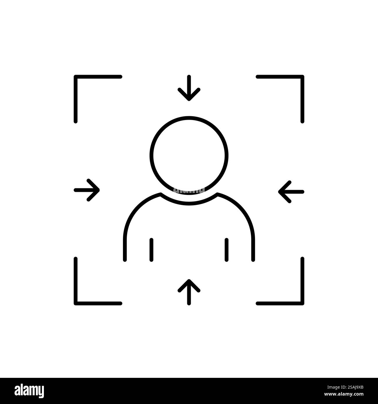 Focus on client icon, customer centricity line vector Stock Vector ...