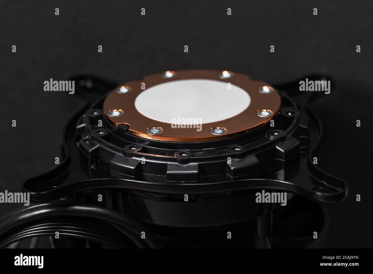 Pump with water block of computer chip water cooling system, heat ...