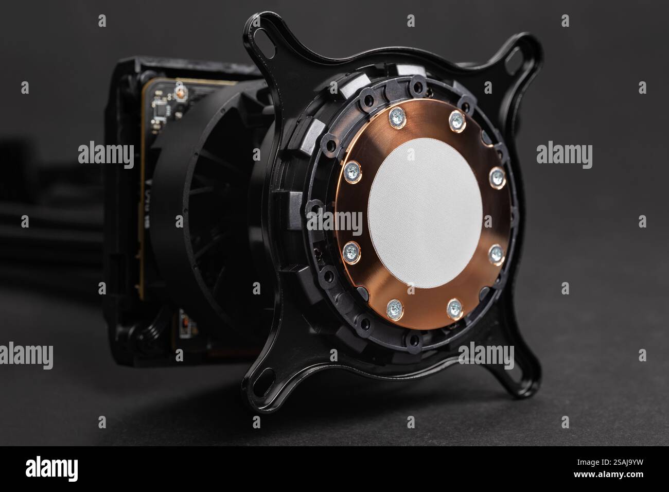 Pump with water block of computer chip water cooling system, heat ...