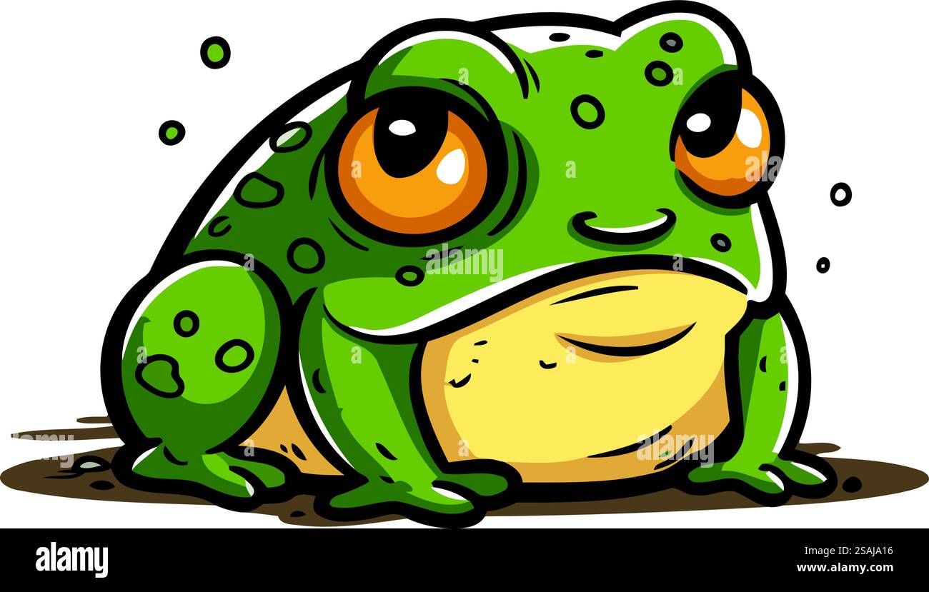 Frog cartoon. Vector illustration. Isolated on white background Stock ...