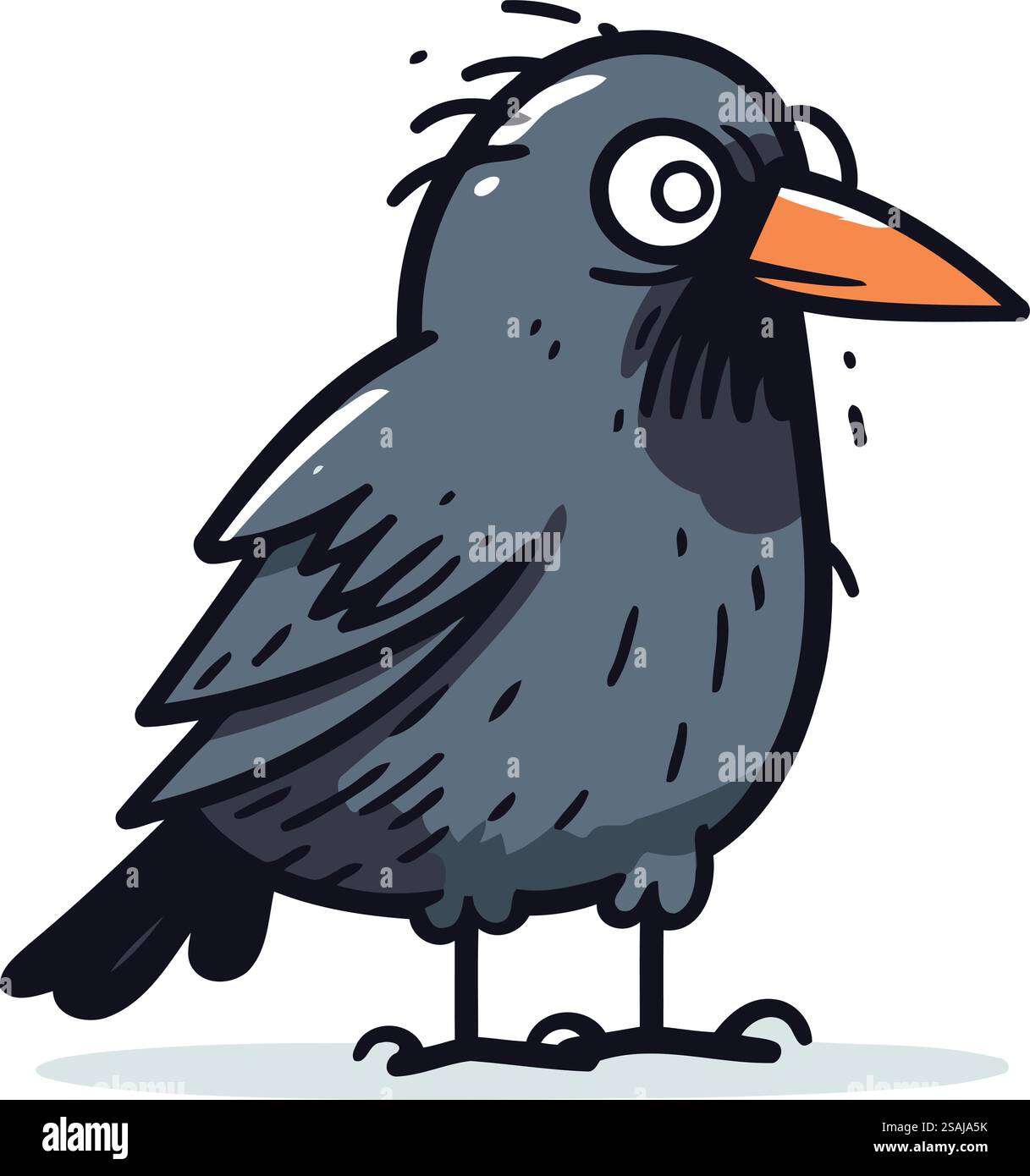 Cute cartoon crow. Vector illustration isolated on a white background ...
