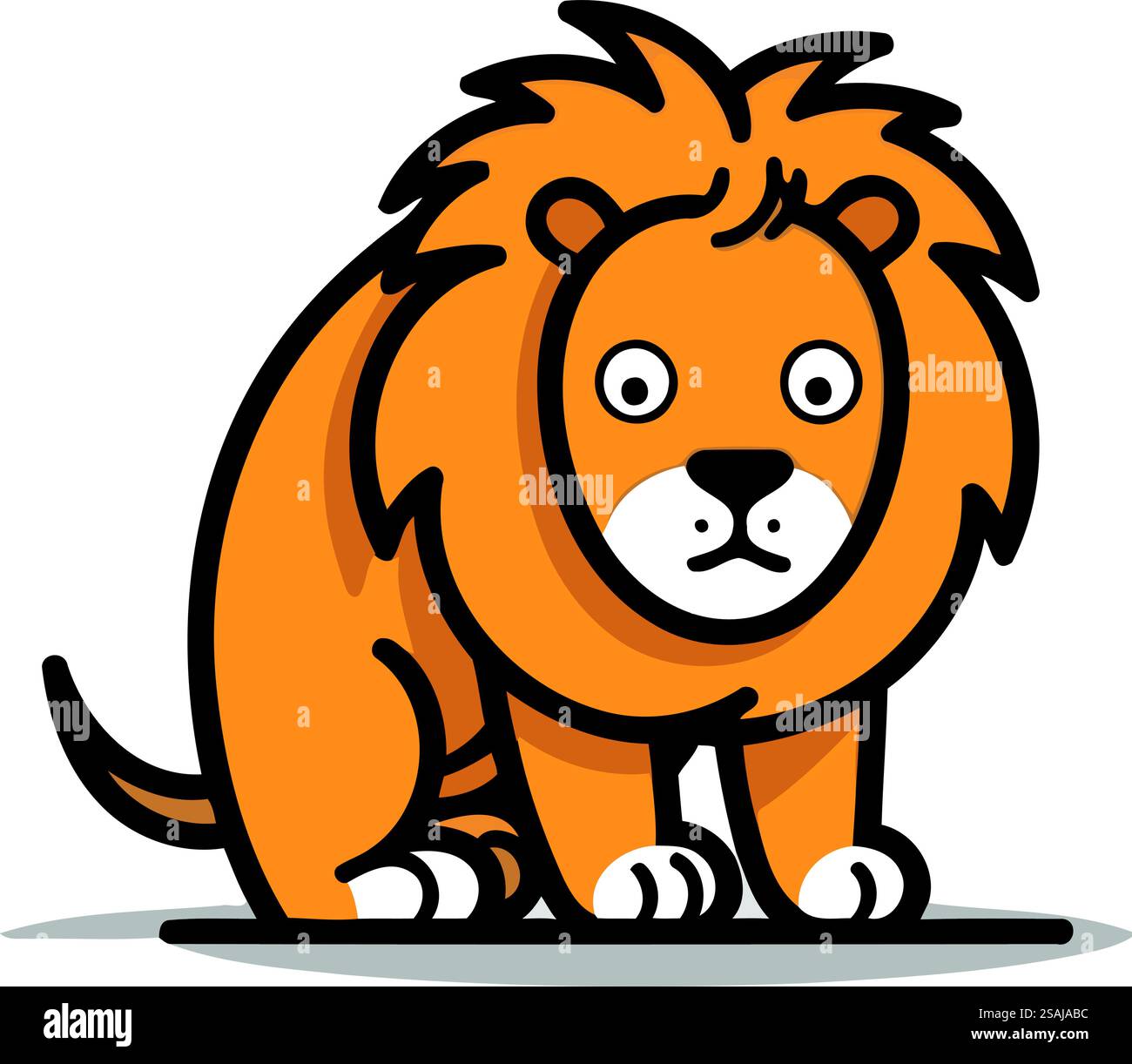 Lion Cartoon Mascot Character Vector Illustration. Animal Character ...