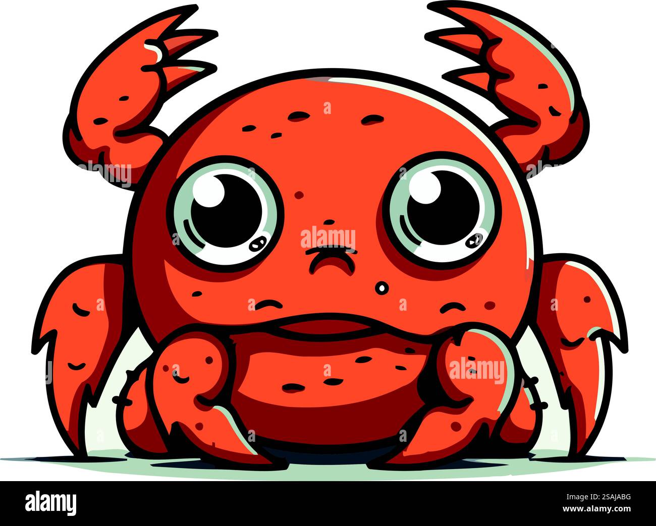 Cute cartoon crab character. Vector illustration isolated on white ...