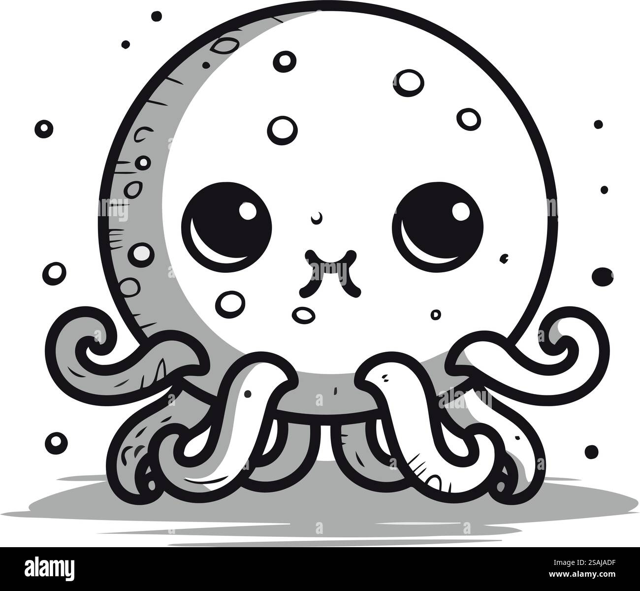 Cute Cartoon Octopus with Octopus tentacles. Vector illustration Stock ...