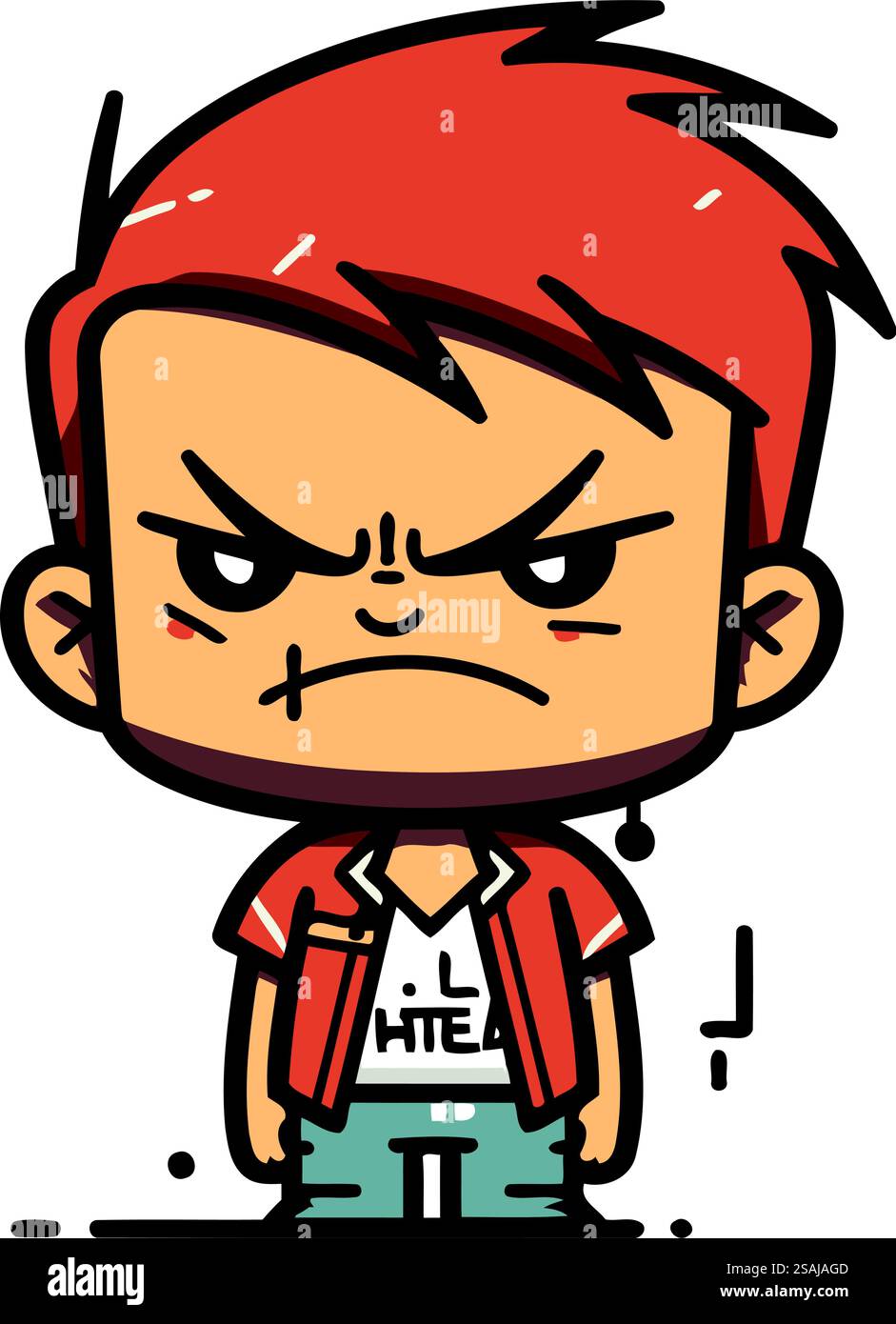 Angry Boy Cartoon Vector Illustration Stock Vector Image & Art - Alamy