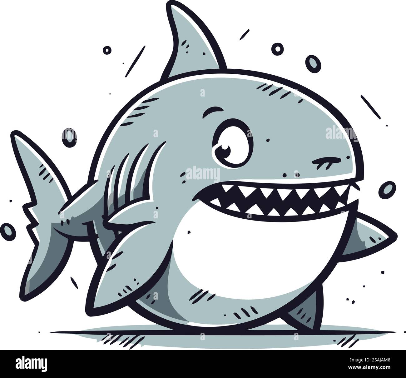 Shark cartoon vector illustration. Hand drawn doodle style Stock Vector ...