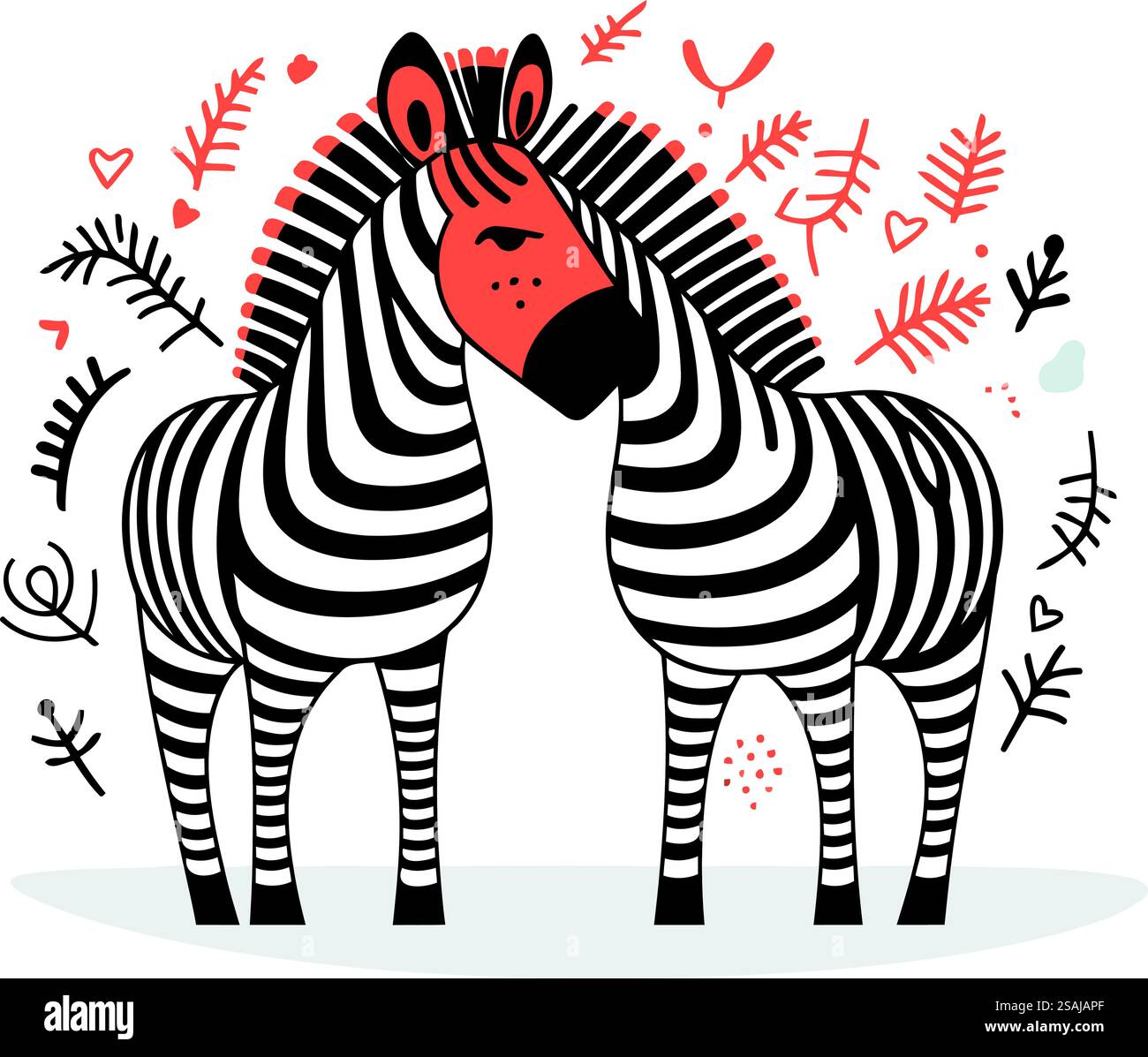 Zebra. Vector illustration in flat style. Zebra character Stock Vector ...