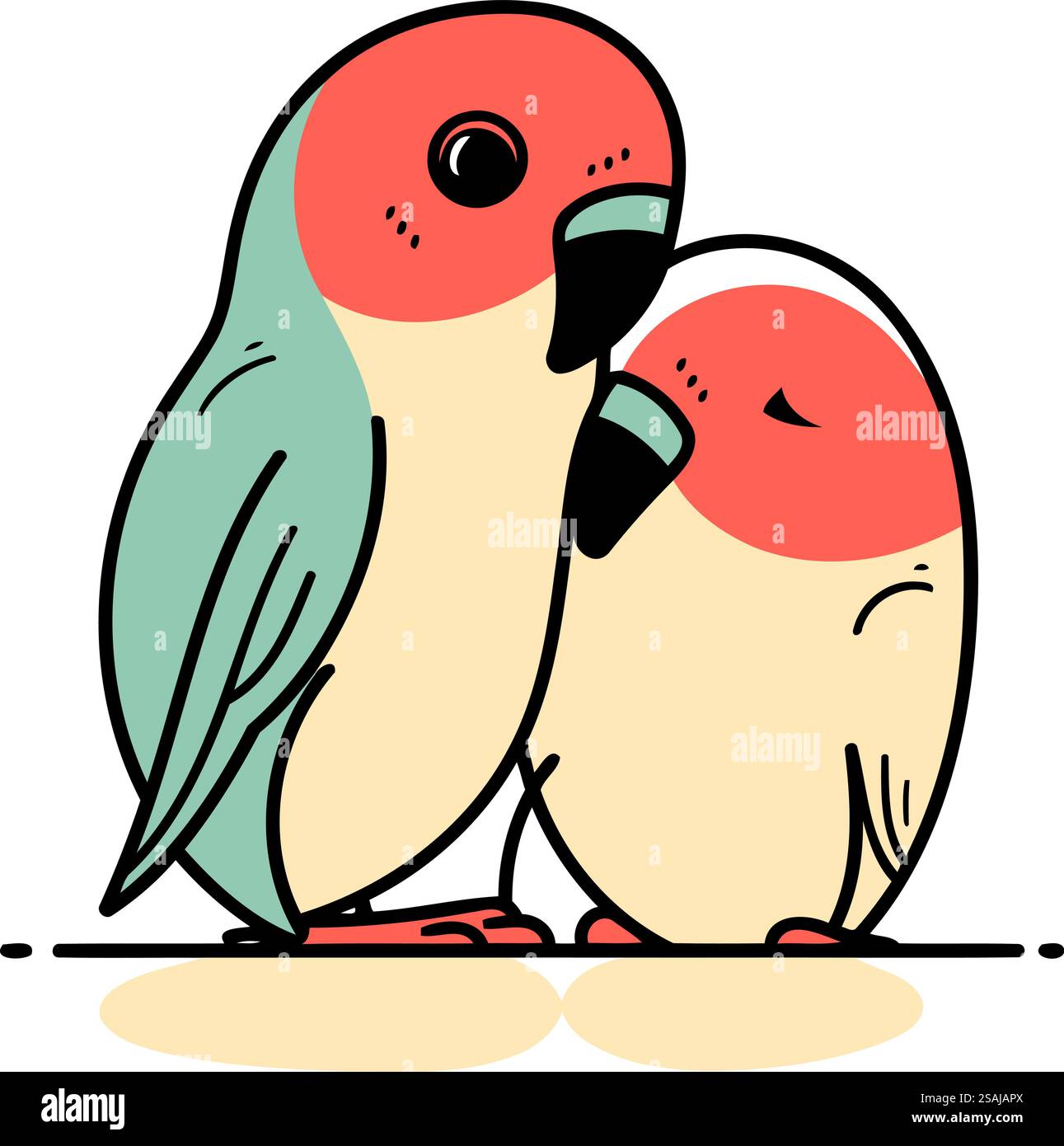 Cute couple of parrots. Vector illustration in cartoon style Stock ...