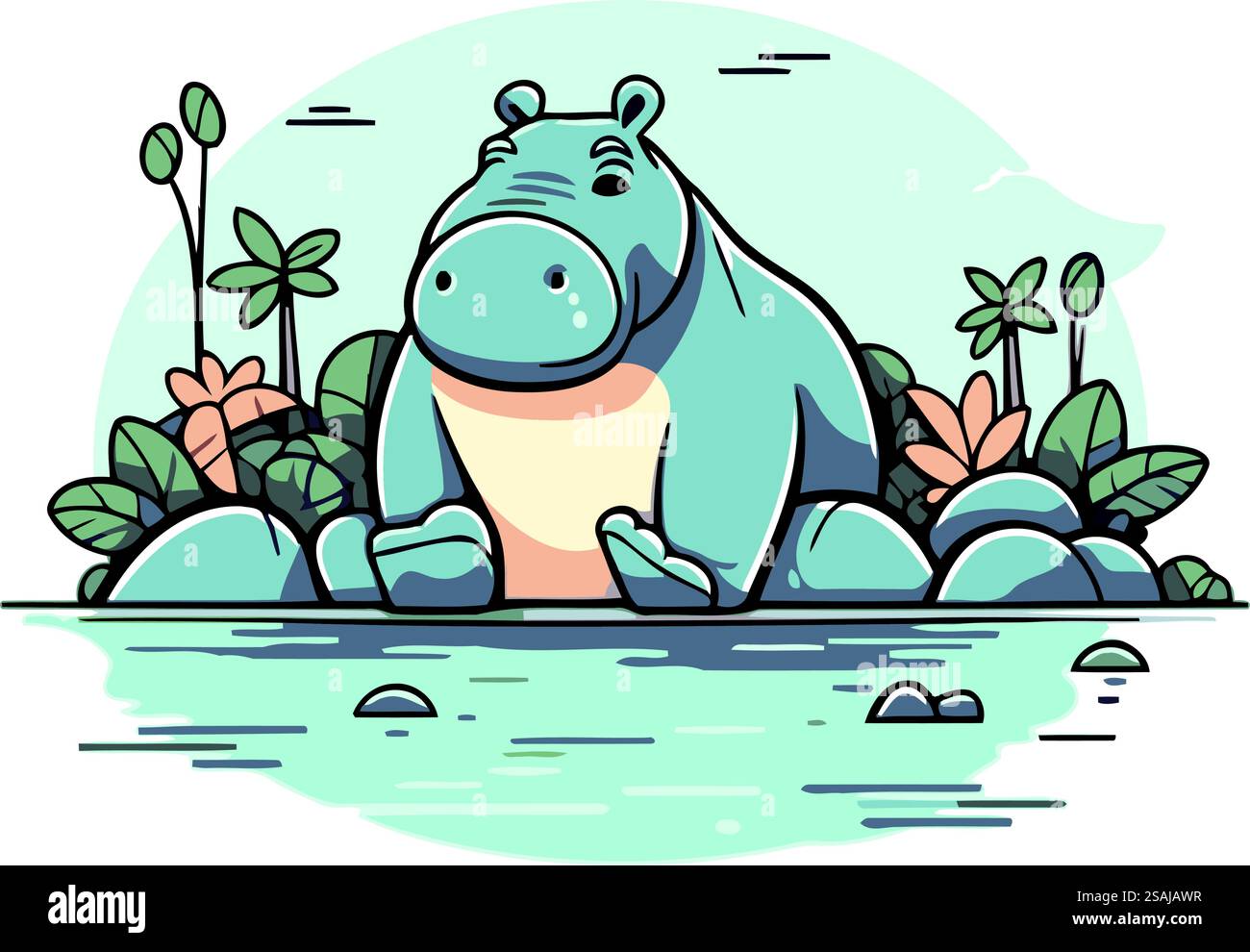 Cartoon jungle background Cut Out Stock Images & Pictures - Alamy
