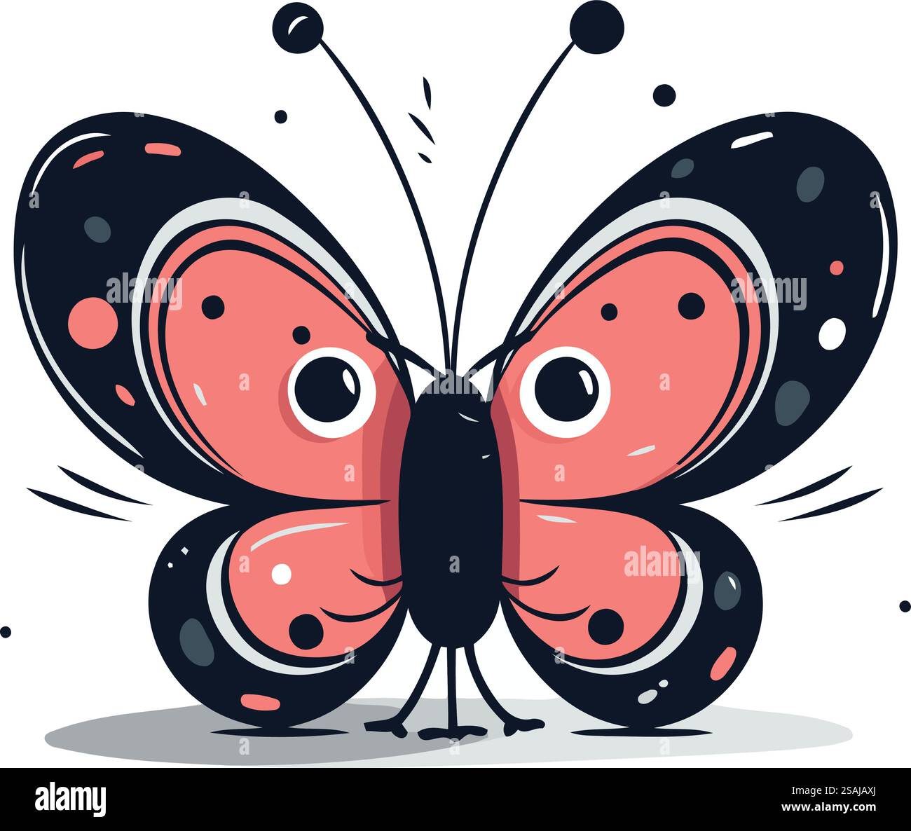 Butterfly icon. Cute cartoon character. Vector illustration Stock ...
