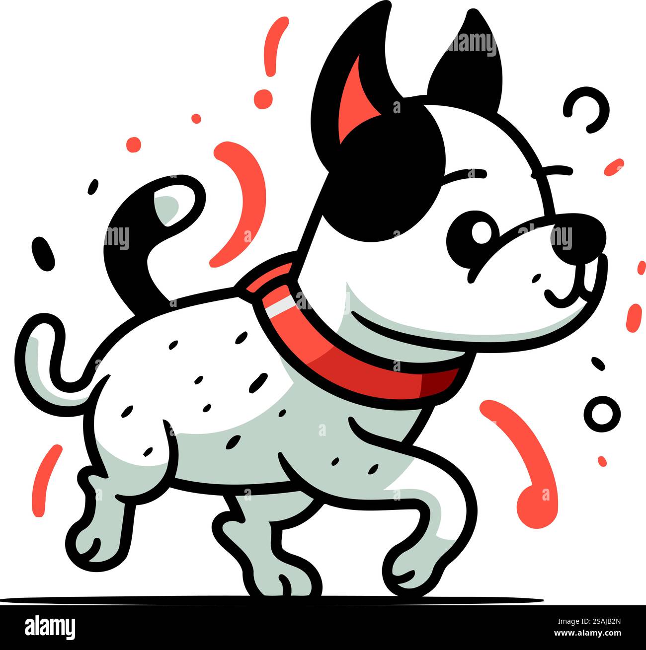 Cute cartoon dog running. Vector illustration in doodle style Stock ...