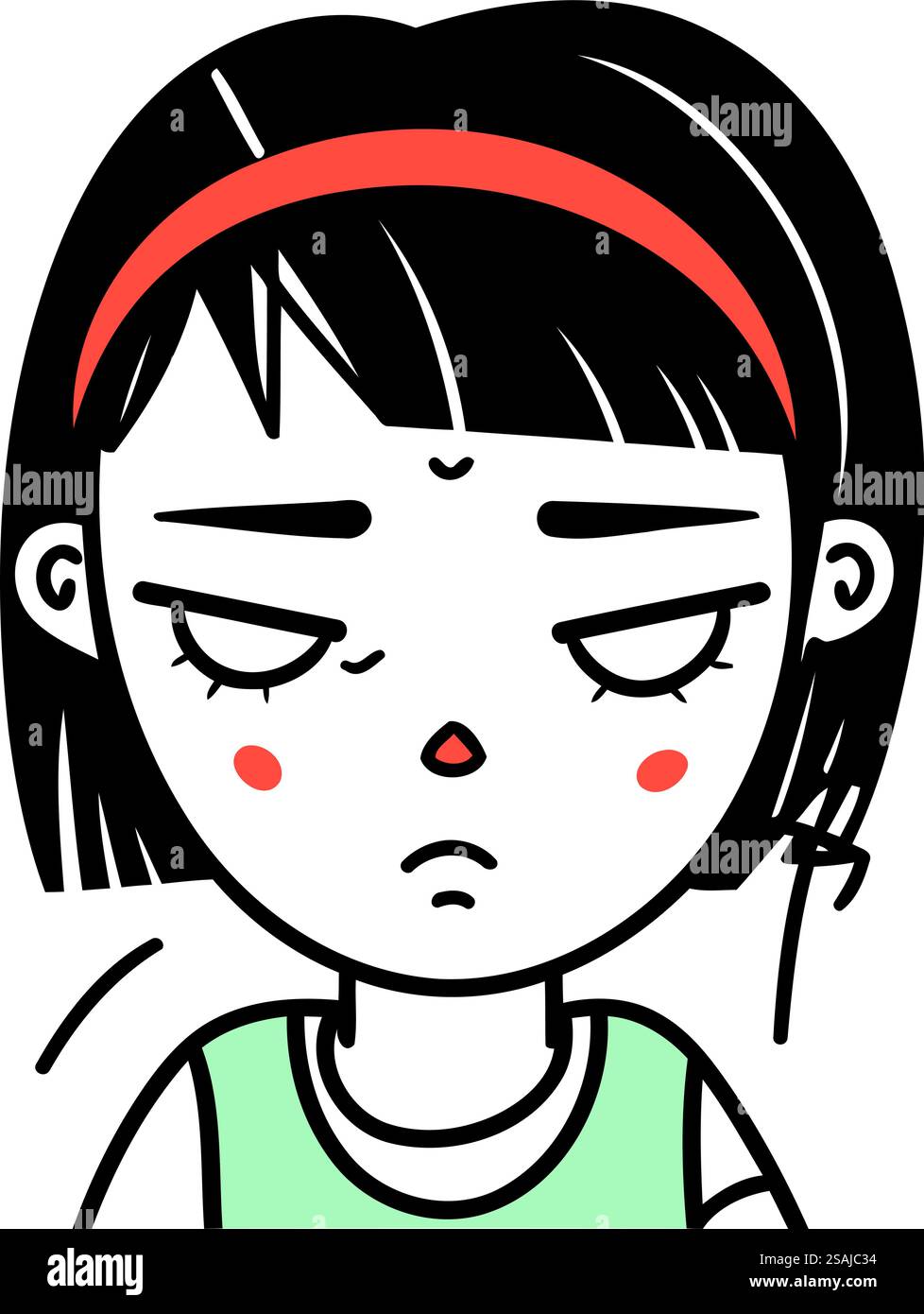 Sad girl cartoon icon. Vector illustration of sad girl cartoon icon ...