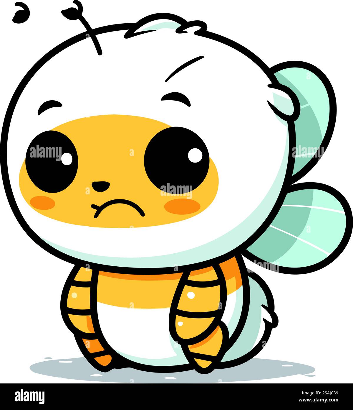 Cute little bee cartoon character vector illustration. Cute cartoon bee ...