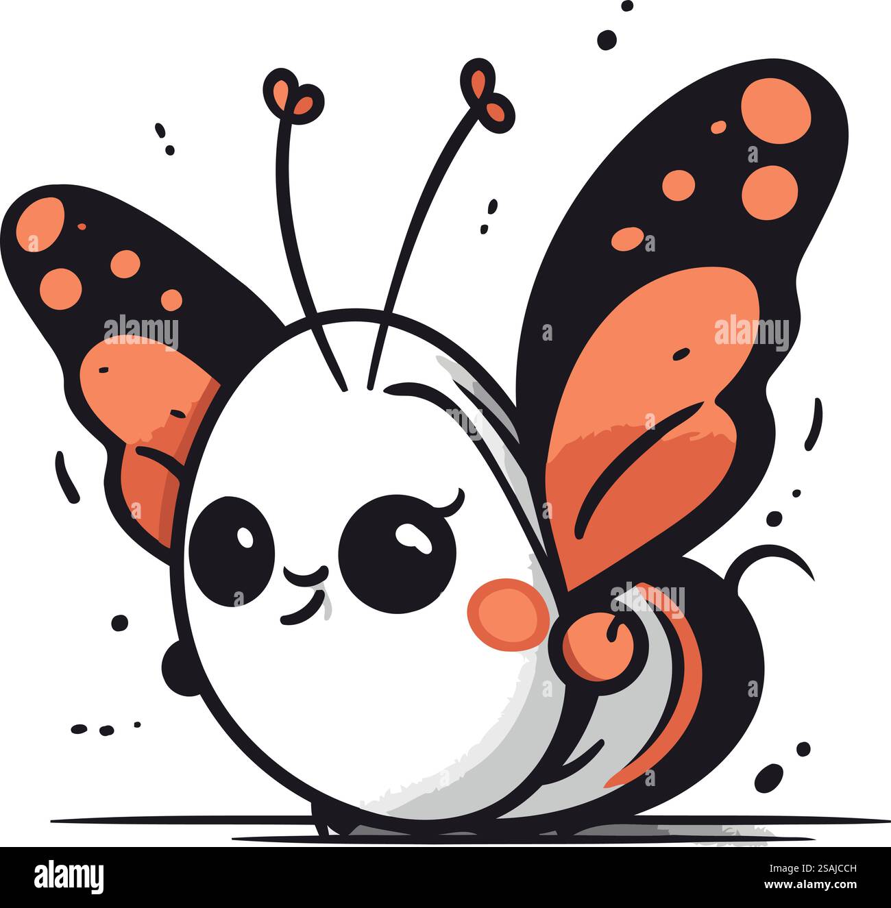 Butterfly. Cute hand drawn vector illustration in cartoon style Stock ...