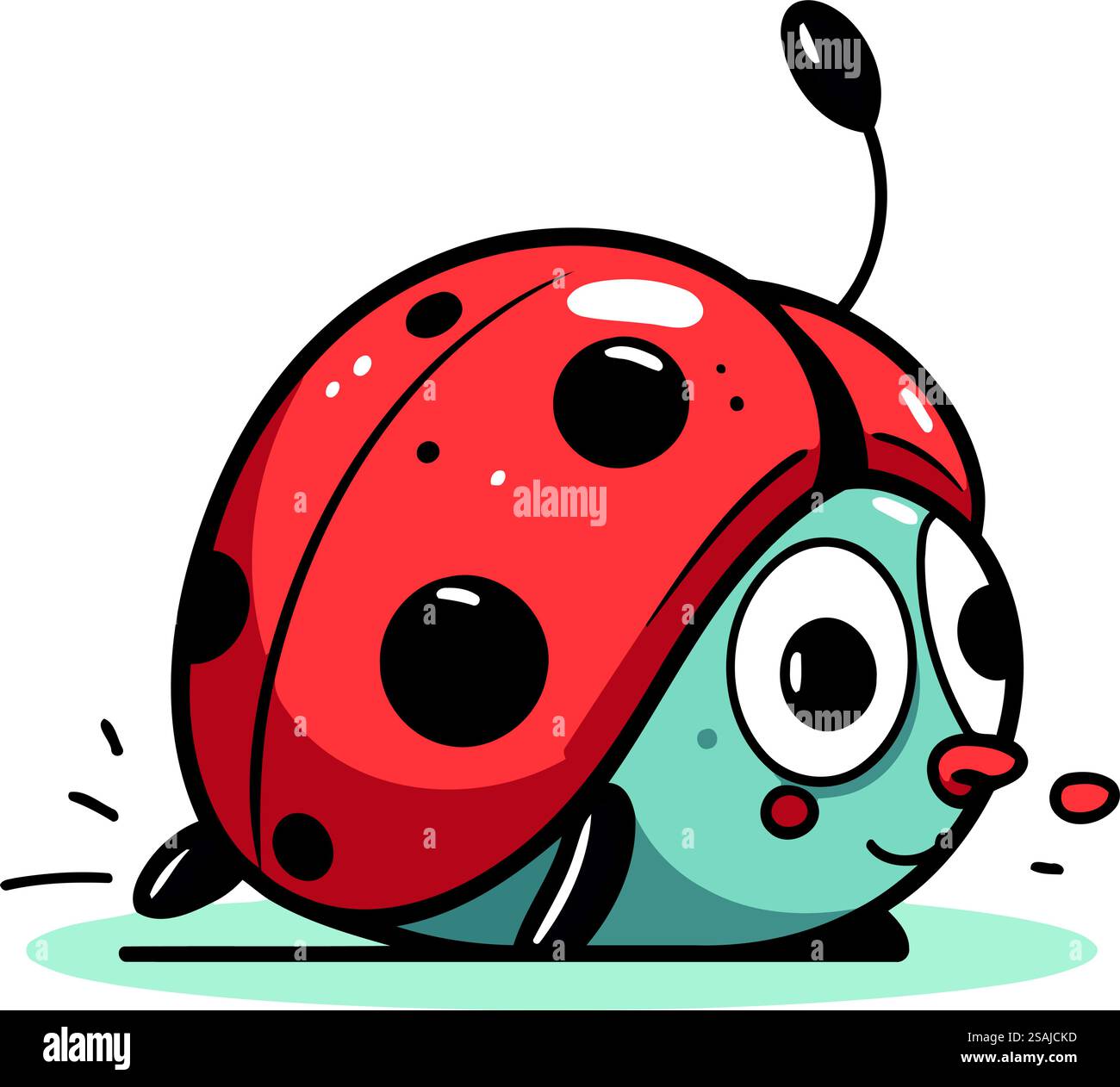 Cartoon ladybug. Vector illustration of a cute ladybug Stock Vector ...
