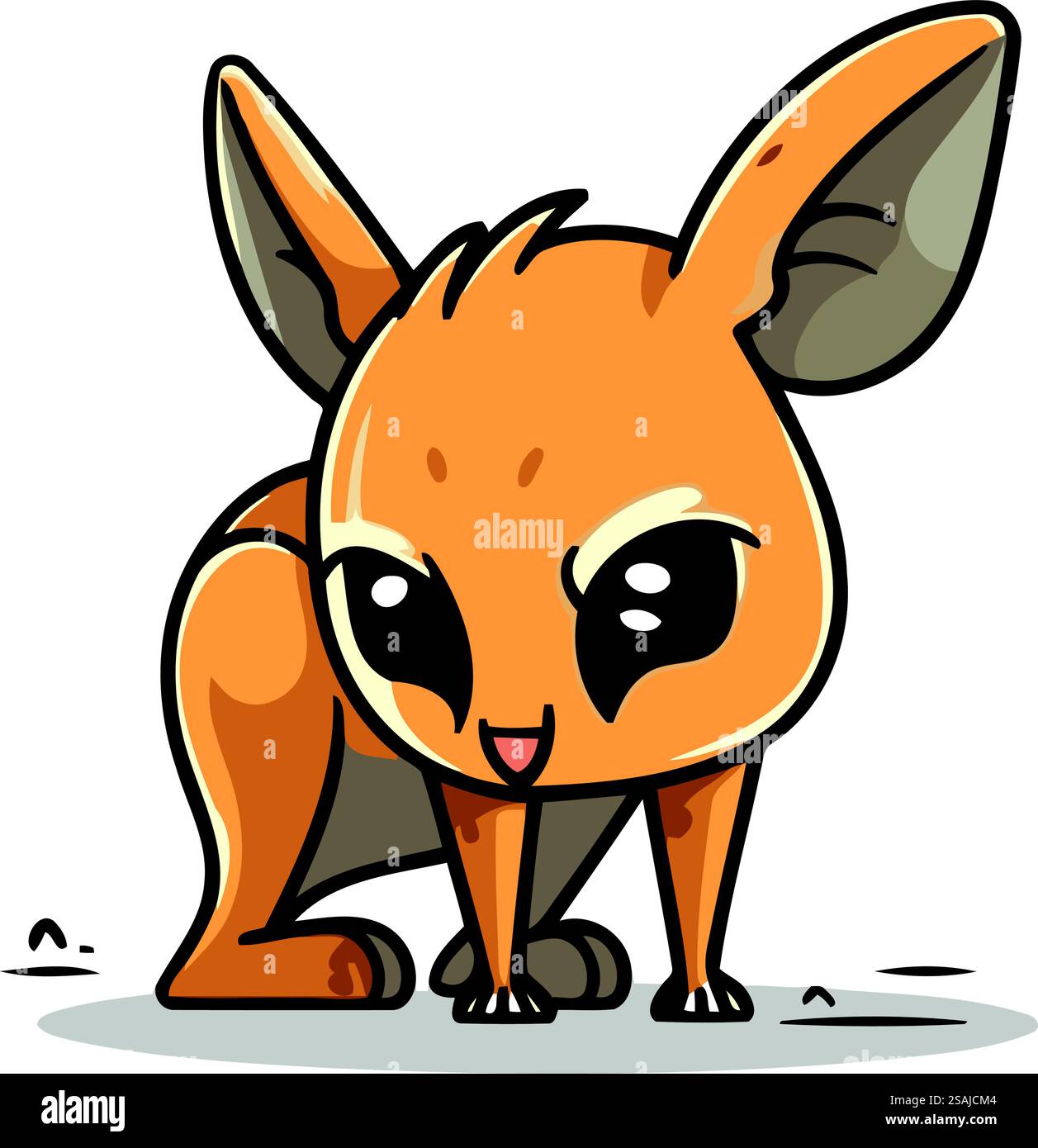 Cute little fox cartoon character. Vector illustration isolated on ...
