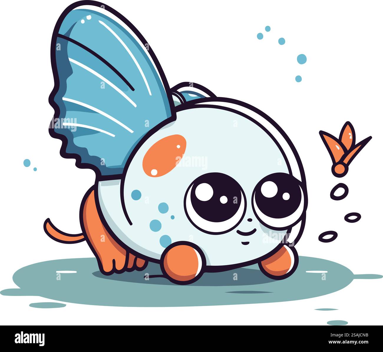 Cute cartoon butterfly. Vector illustration. Isolated on white ...