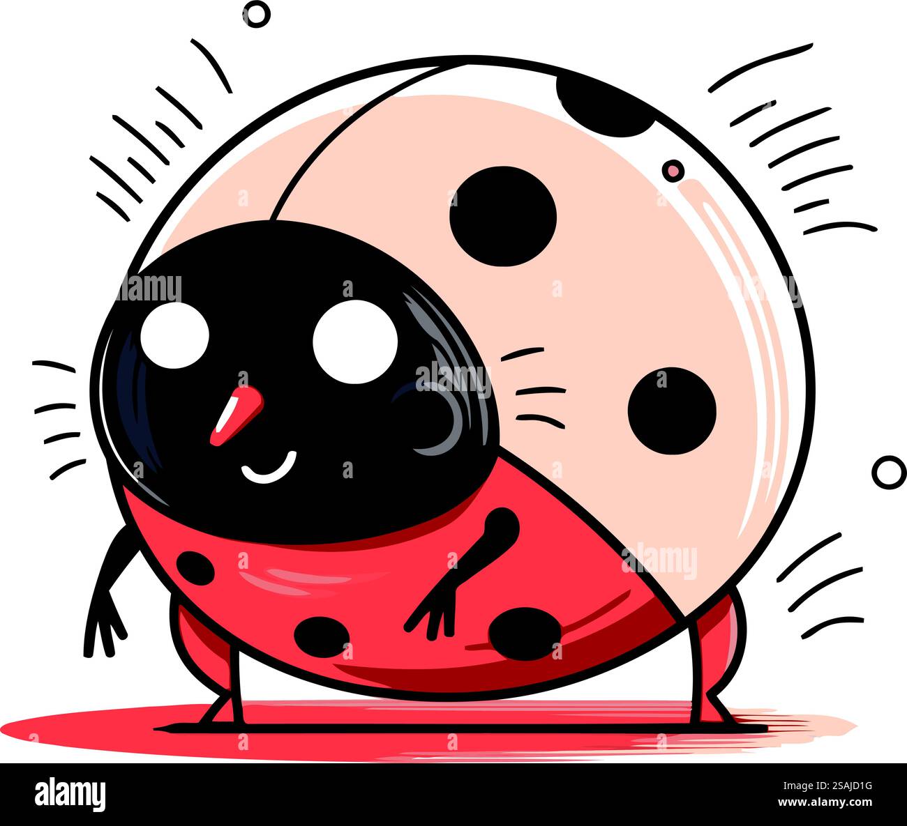 Ladybug cartoon vector illustration. Cute ladybug character. Ladybug ...
