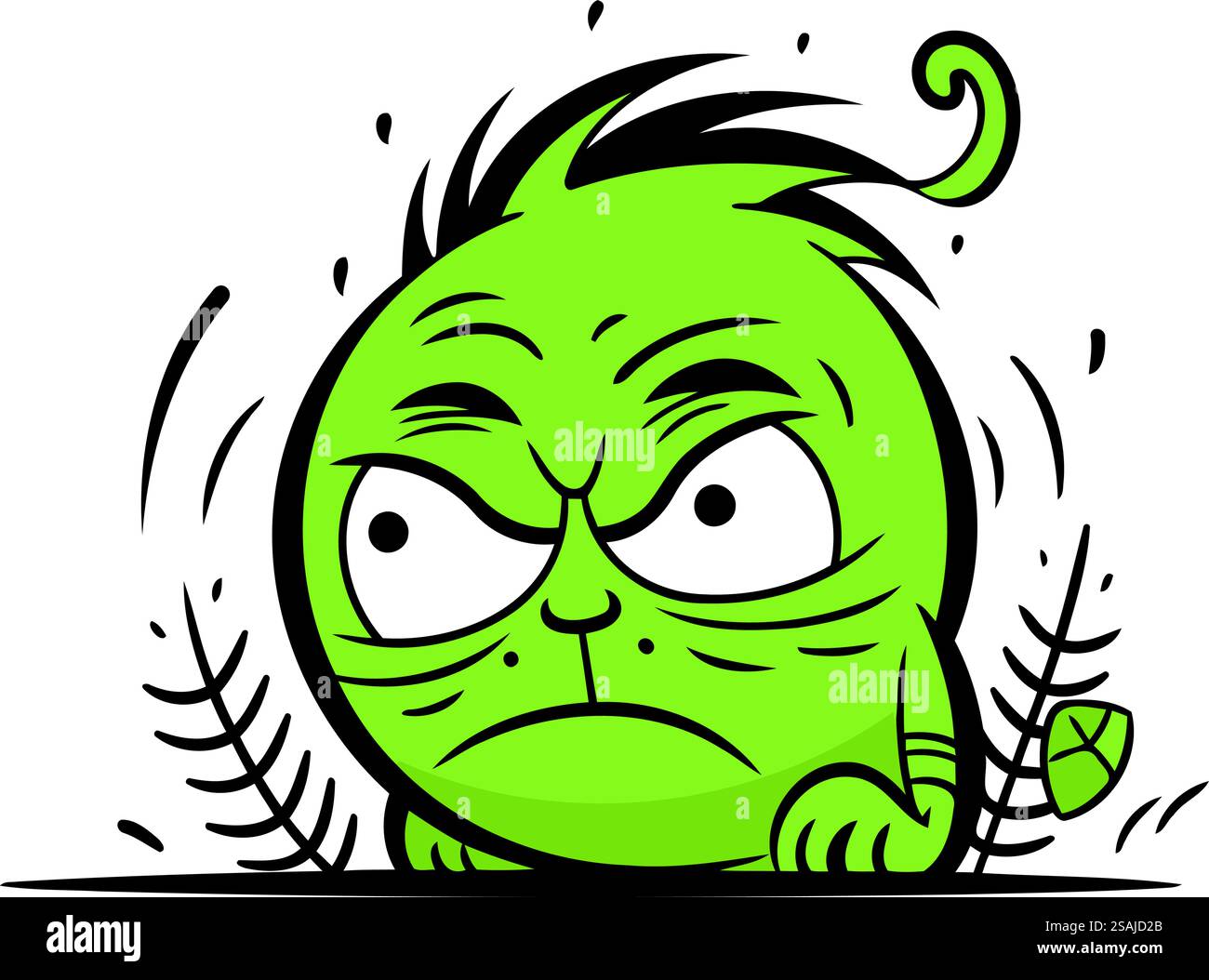 Sad cartoon monster. Vector illustration isolated on white background ...