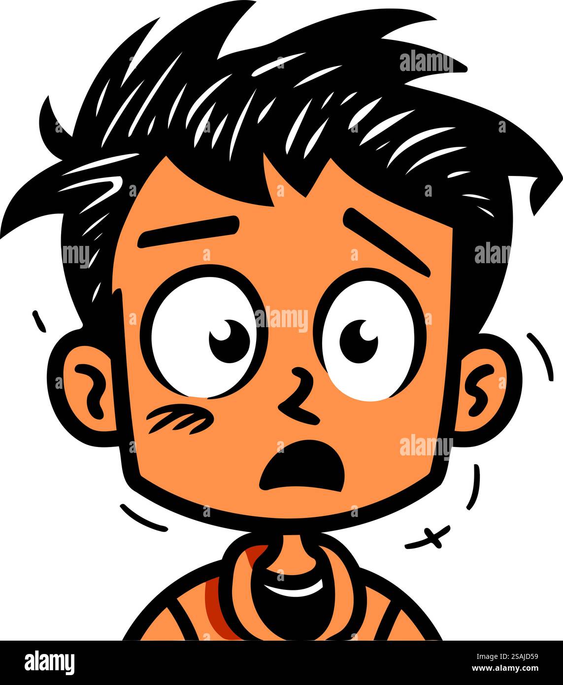 Scared boy. Vector illustration in cartoon style isolated on white ...