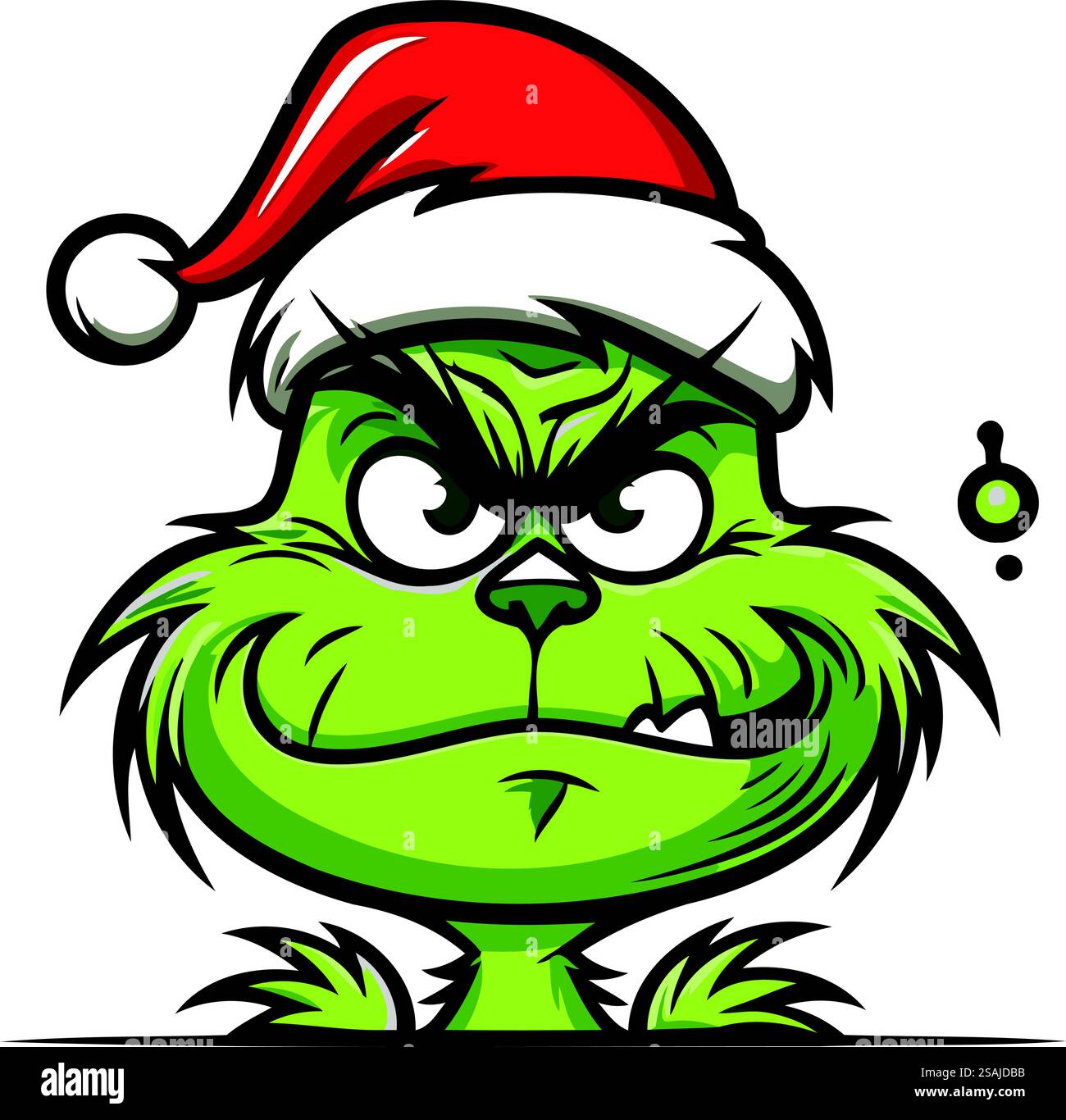 Funny Monster in Santa Claus Hat Cartoon Mascot Character Vector Stock ...