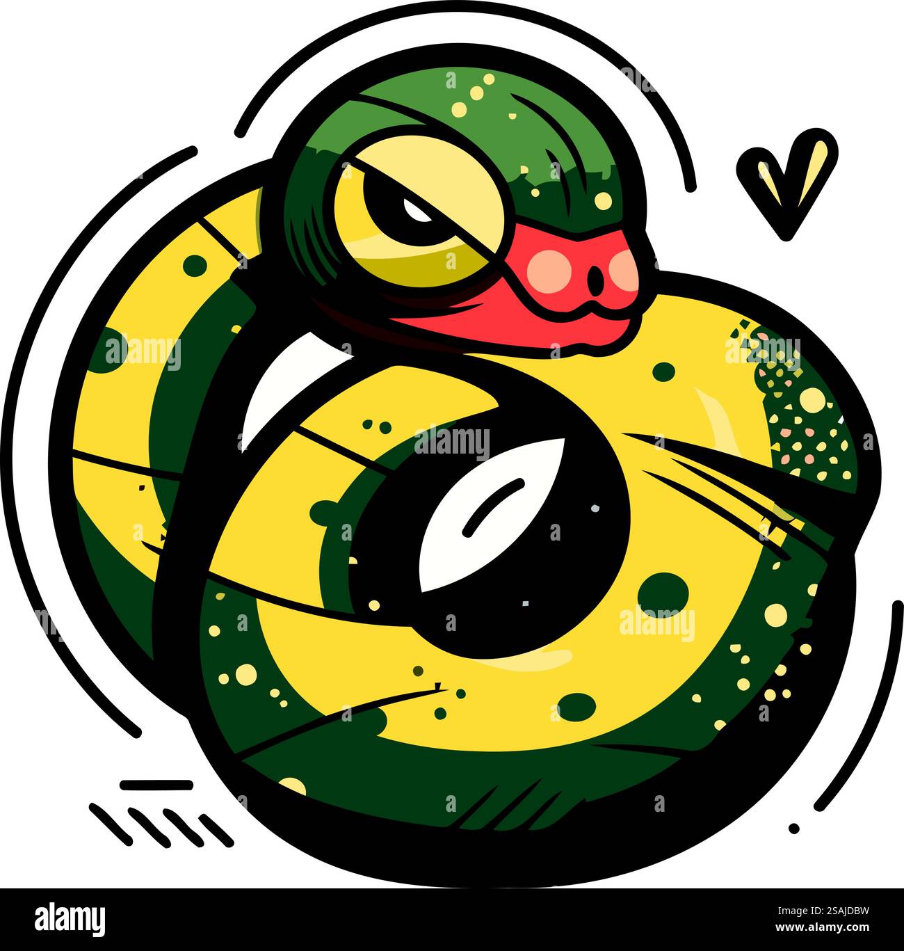 Cartoon snake. Vector illustration of a snake in cartoon style Stock ...