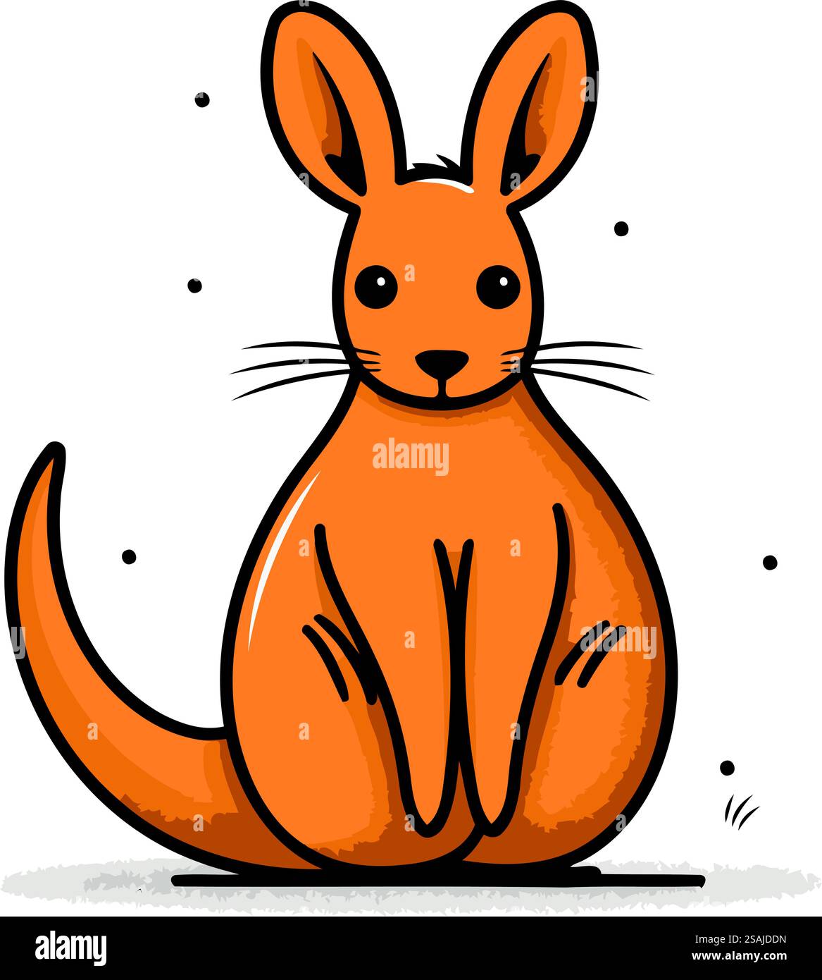 Cute kangaroo sitting on the ground. Vector illustration Stock Vector ...