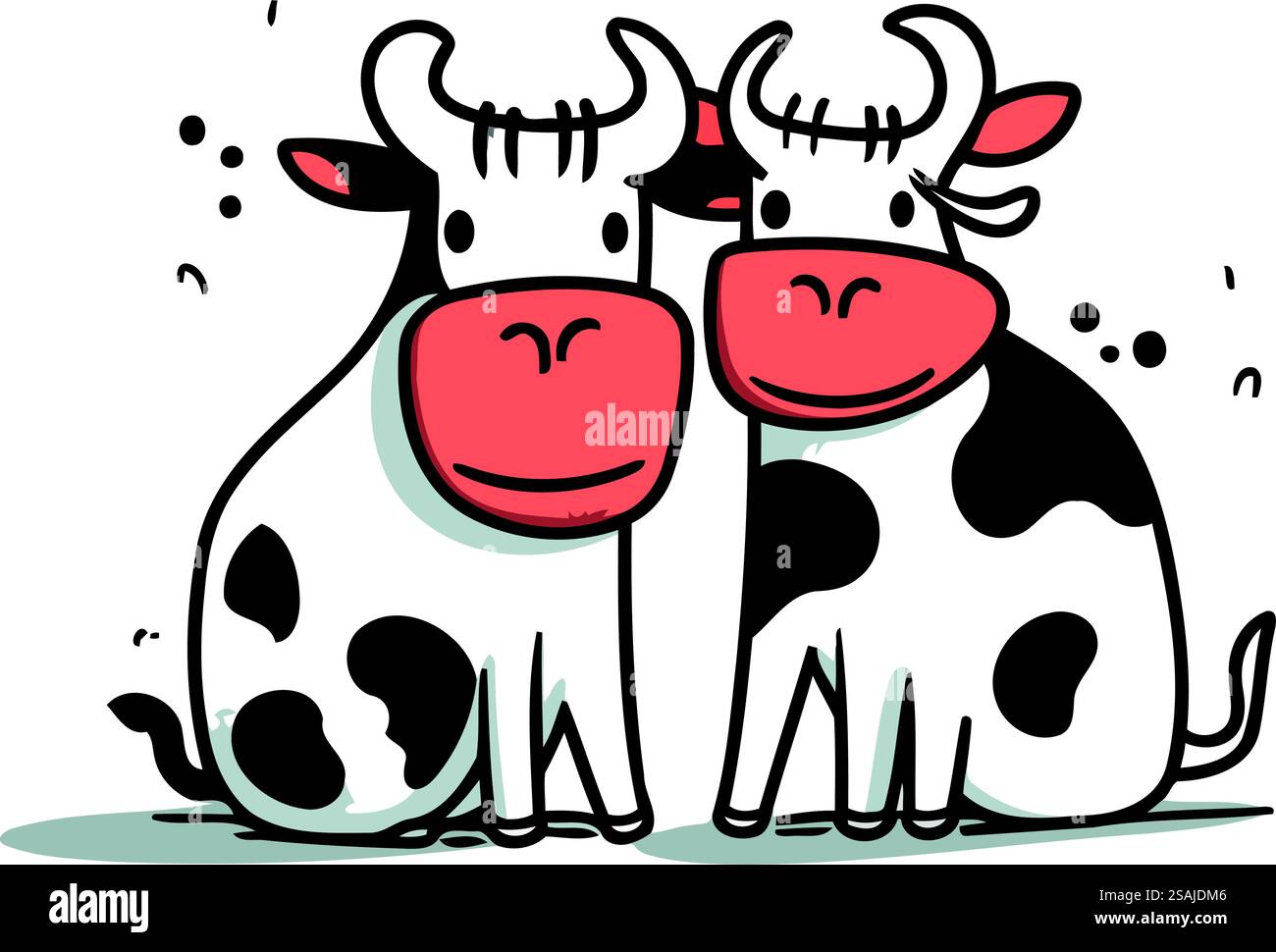 Cute cartoon couple of cows. Vector illustration for your design Stock ...