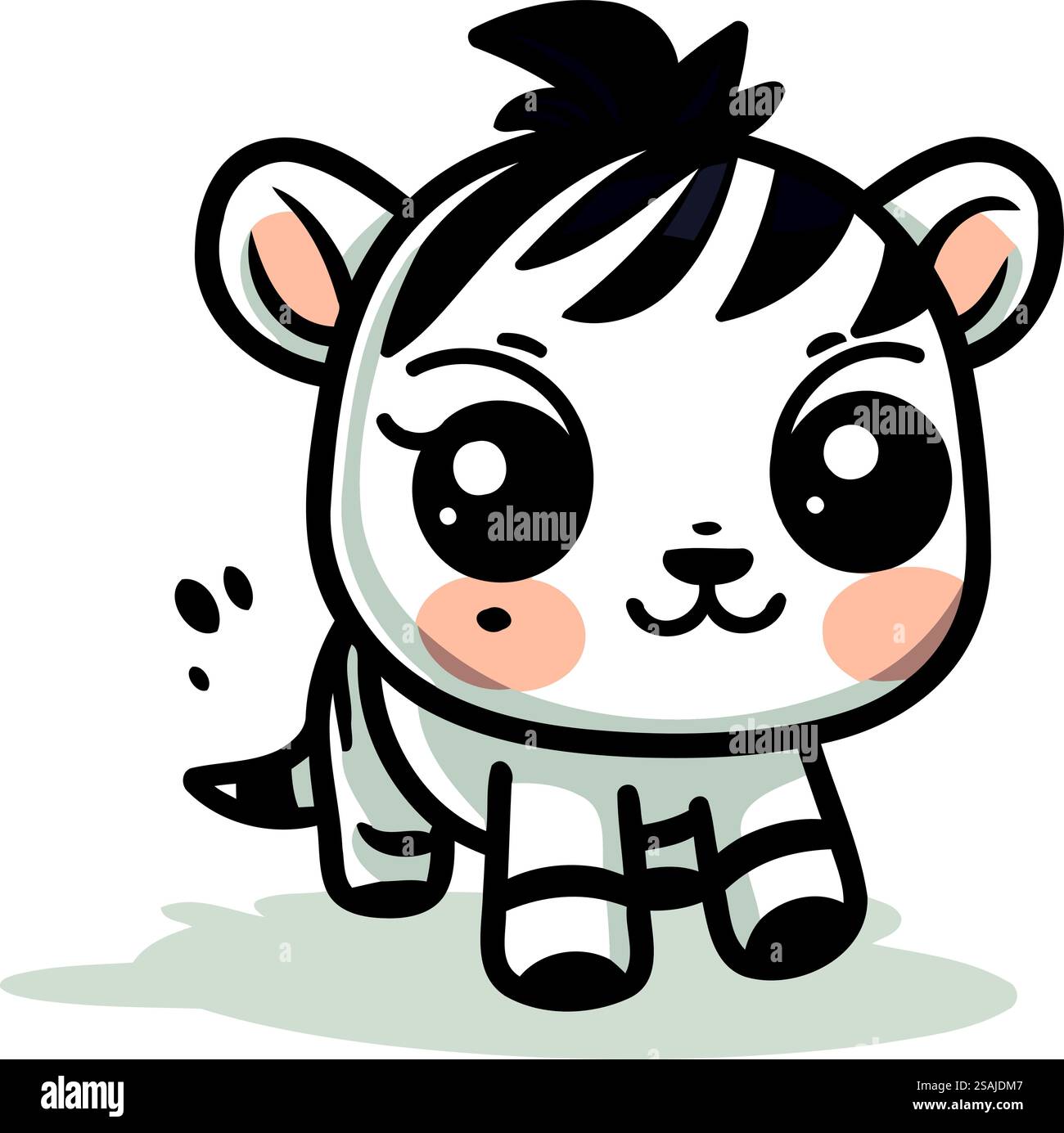 Cute Zebra Cartoon Mascot Character Vector Illustration Stock Vector ...
