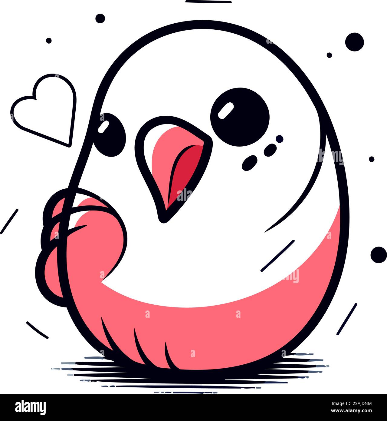 Cute cartoon penguin. Vector illustration in line art style Stock ...