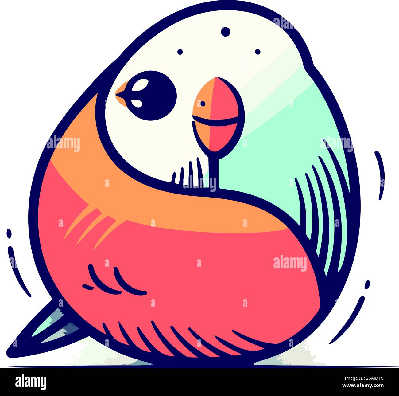 Cute cartoon bird isolated on white background. Vector illustration in ...
