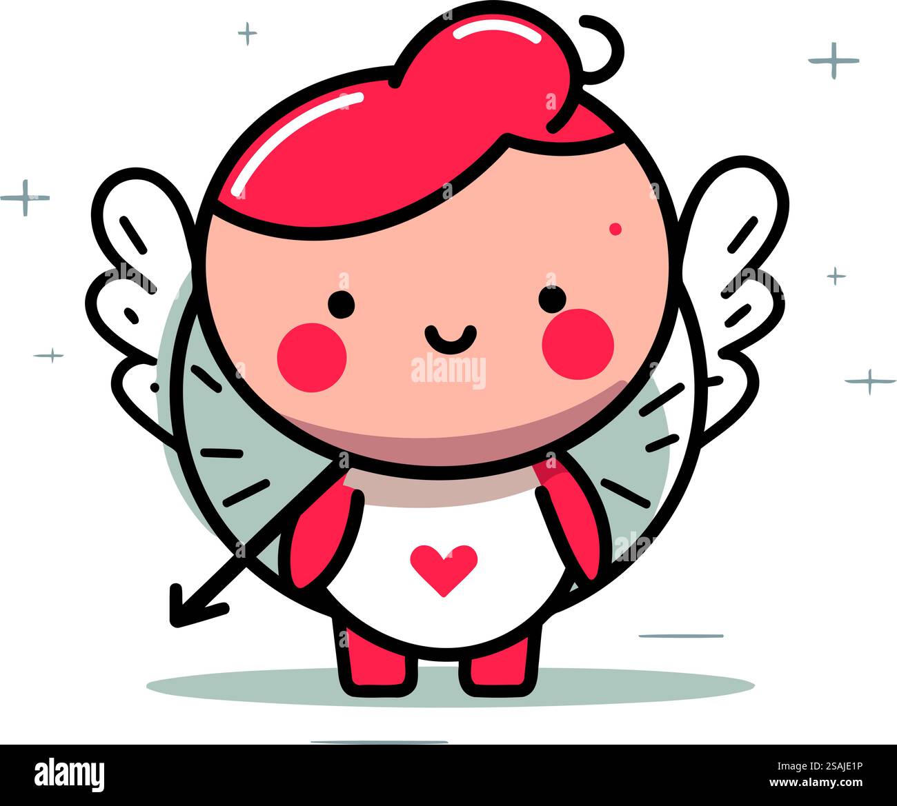 Cute Cupid Character Vector Illustration. Flat Design Style Stock ...