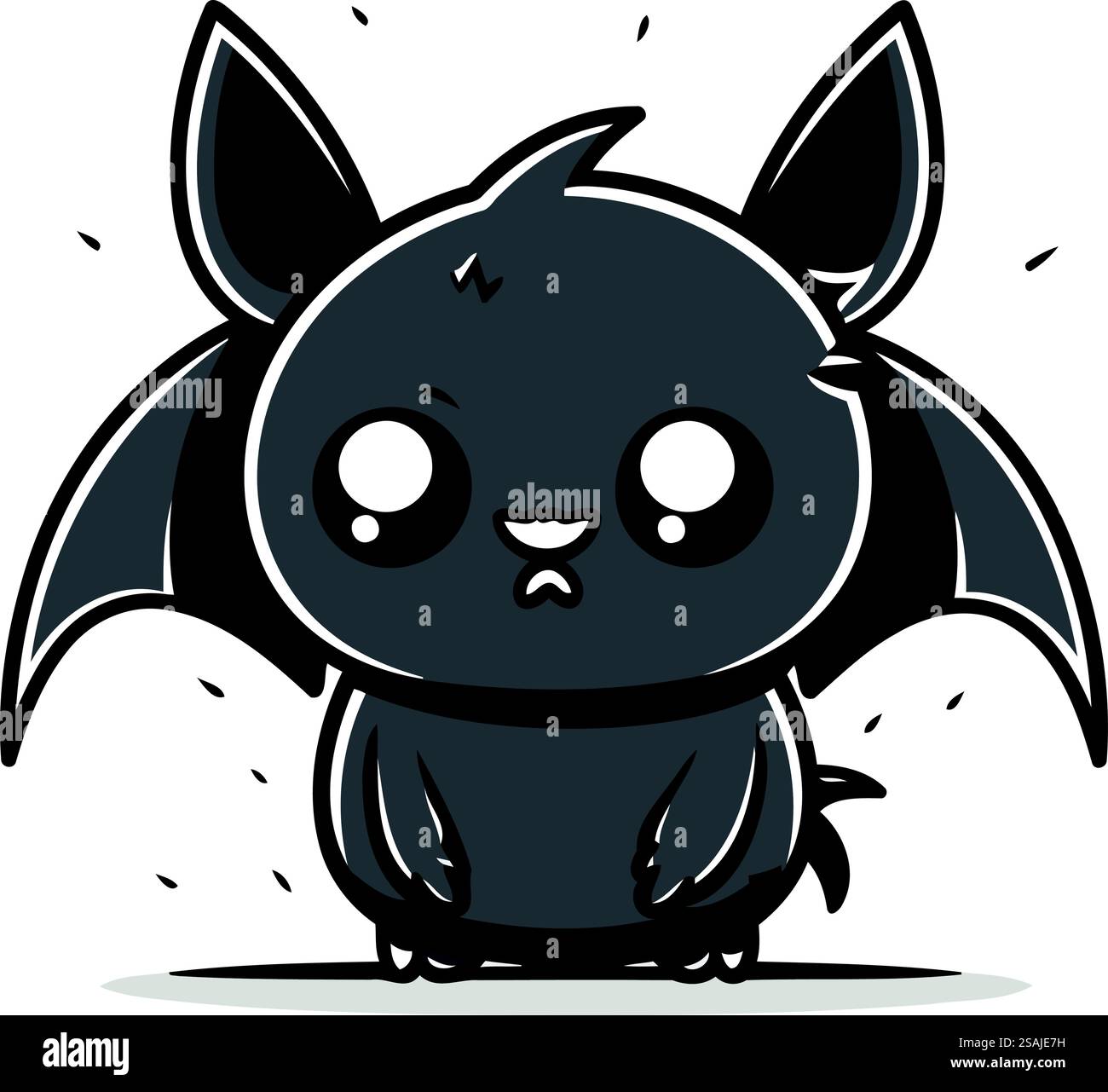 Cute Bat Cartoon Mascot Character. Vector Illustration Stock Vector ...