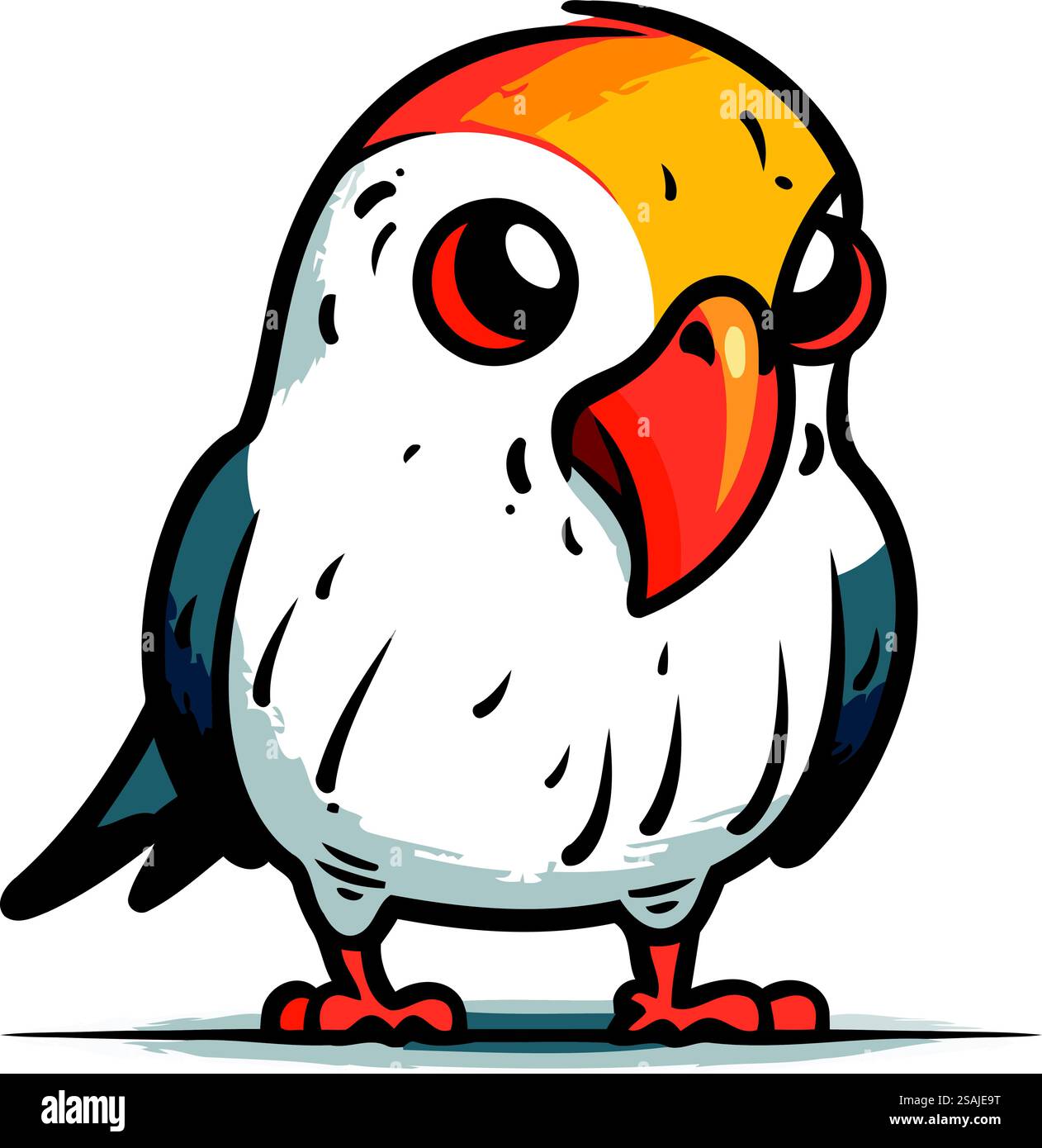 Cartoon parrot. Vector illustration. Isolated on white background Stock ...