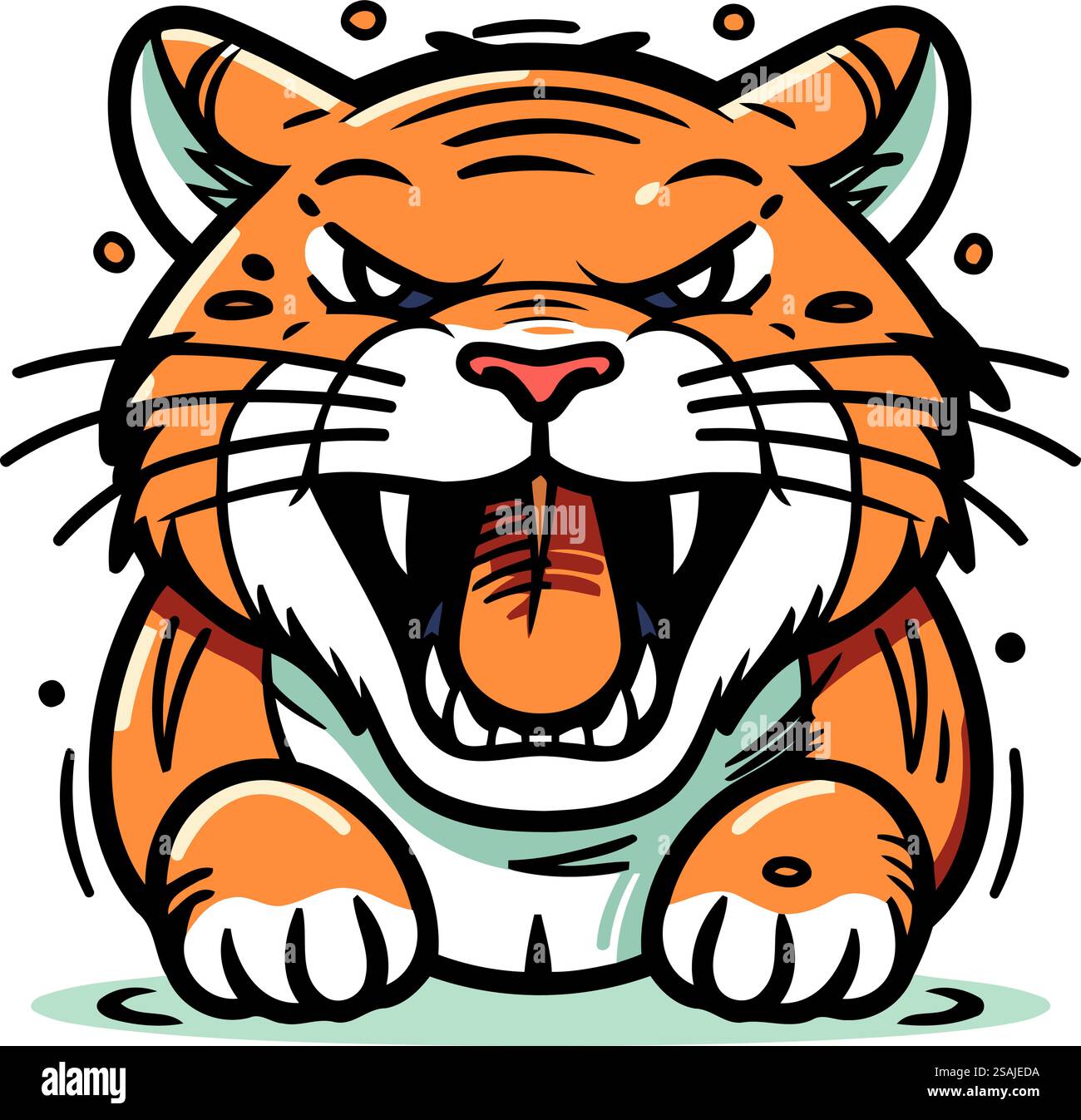 Angry tiger. Vector illustration. Isolated on white background Stock Vector Image & Art - Alamy