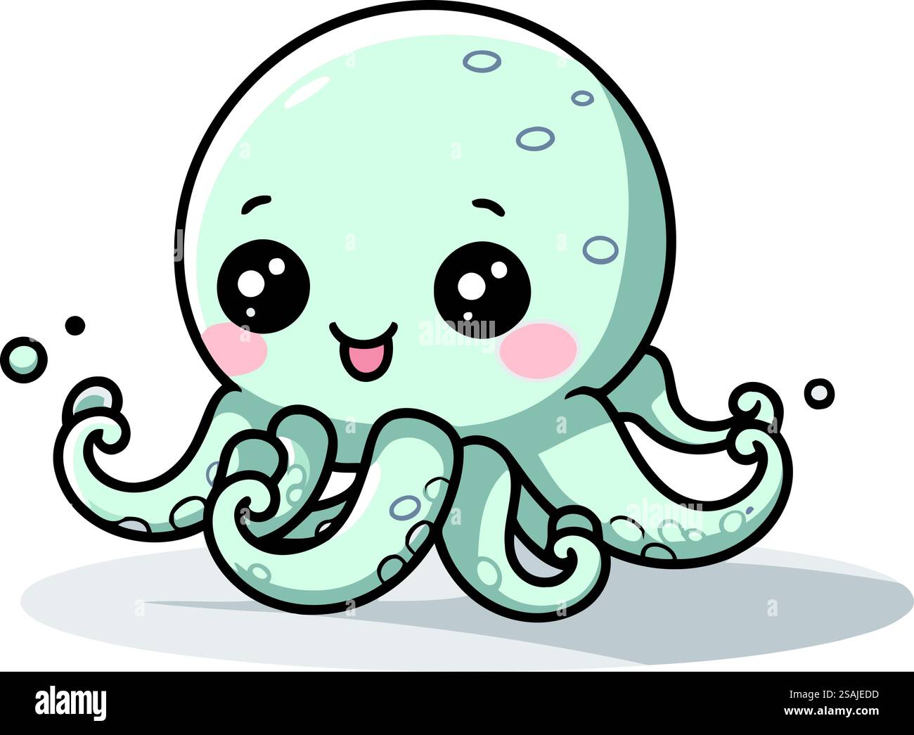 Cute octopus cartoon character vector illustration. Cute octopus mascot ...