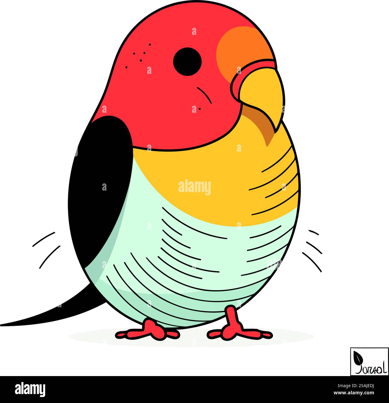 Parrot. Cute doodle parrot. Vector illustration Stock Vector Image ...
