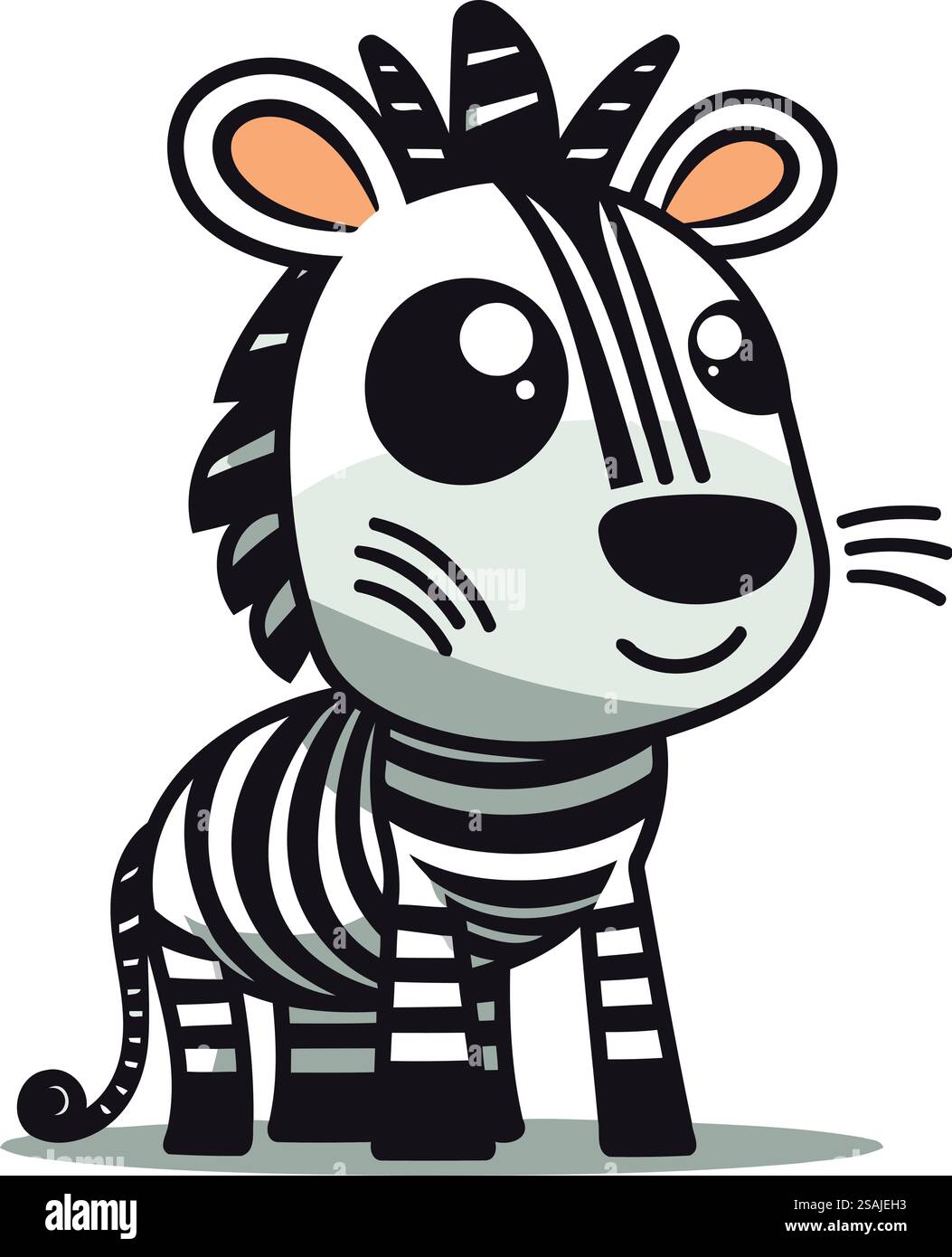 Cute zebra. Vector illustration of a cartoon zebra Stock Vector Image ...