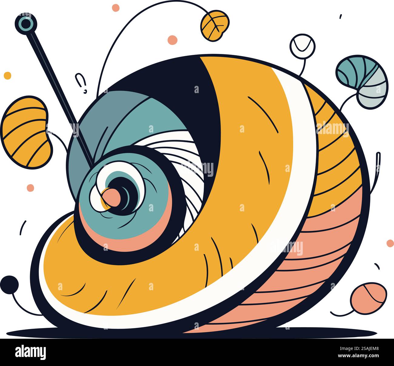 Cartoon snail. Vector illustration of an insect. Cute cartoon snail ...