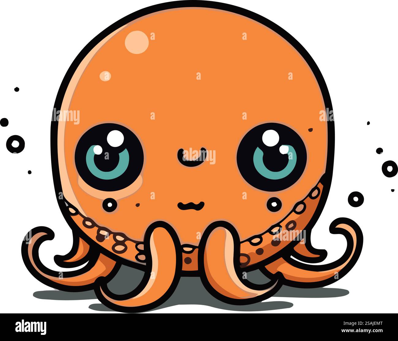 Cute cartoon octopus. Vector illustration isolated on white background ...