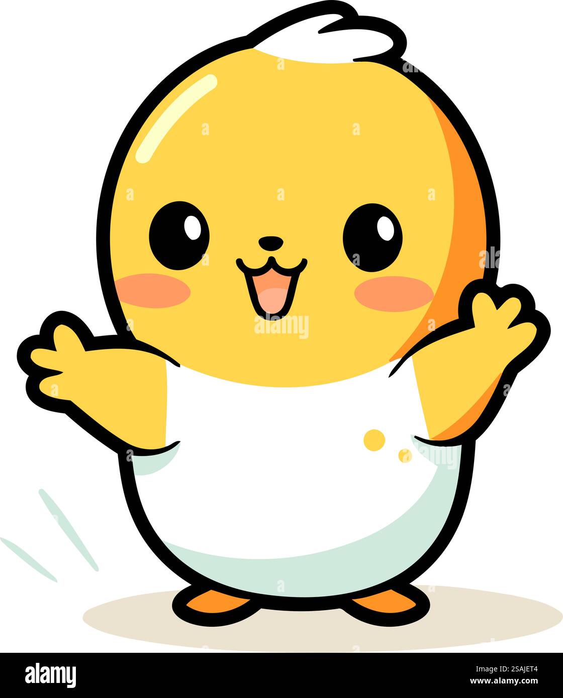 Cute little chicken cartoon isolated on white background. Vector ...