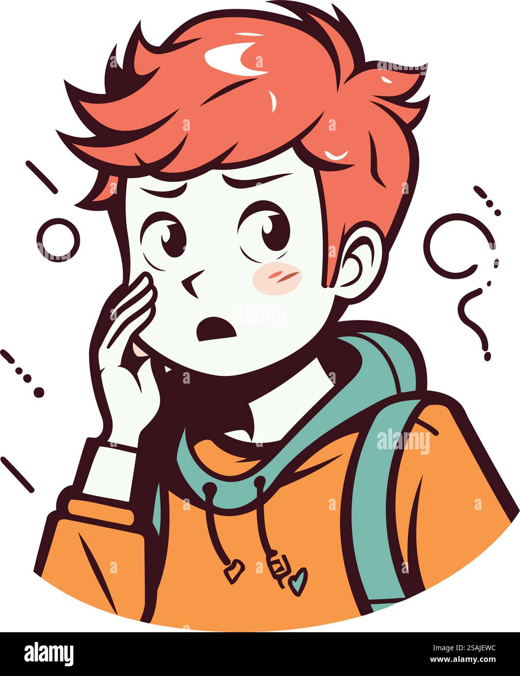 Illustration of a Teenage Boy Who Made A Mistake or Mistake Stock ...