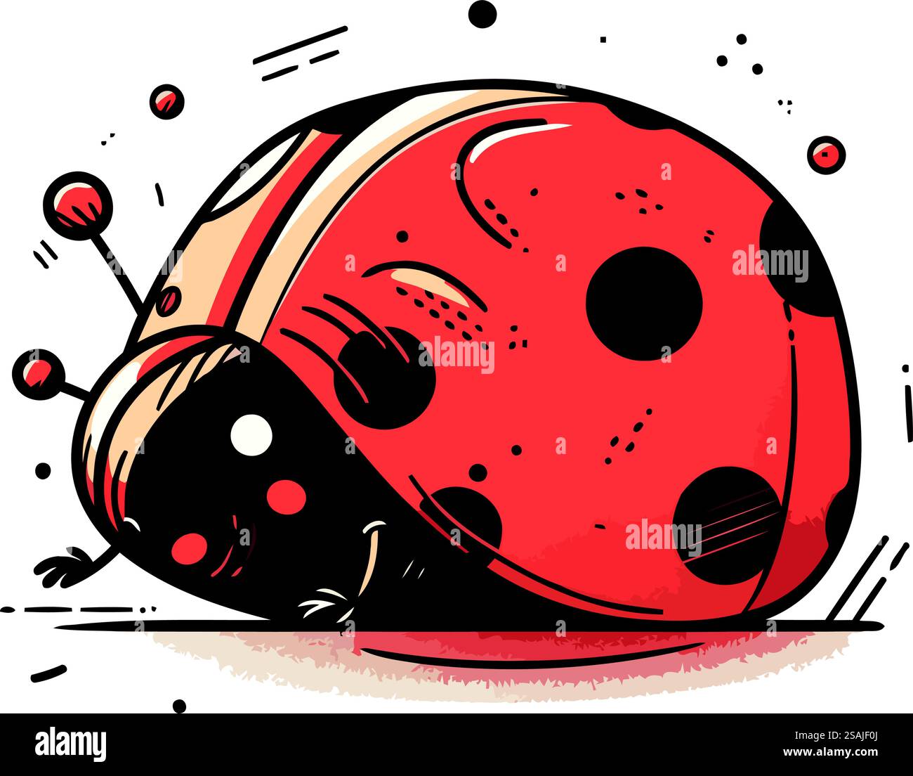 Ladybug. Hand drawn vector illustration. Isolated on white background ...