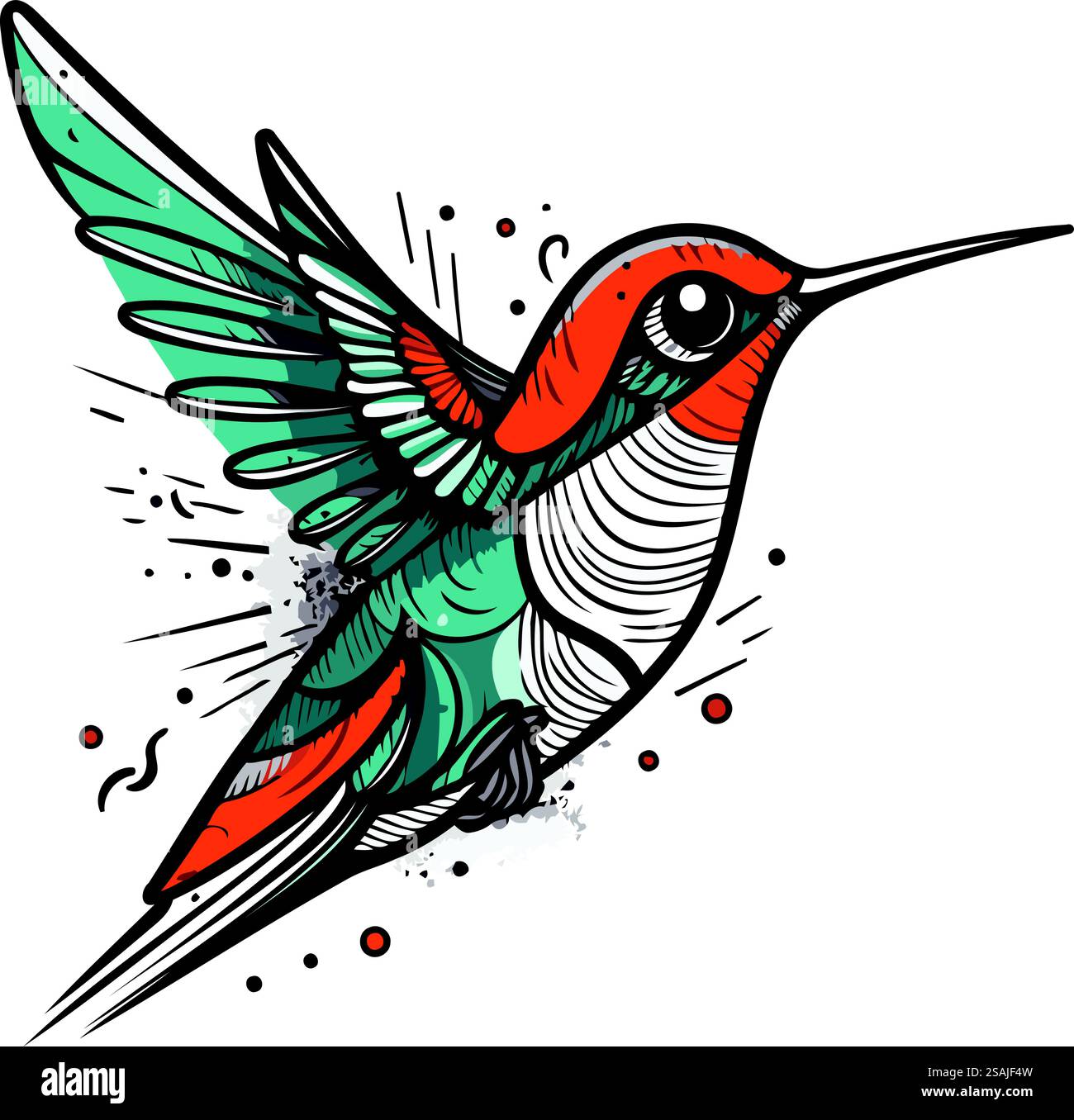 Hummingbird. Colibri bird. Hand drawn vector illustration Stock Vector ...