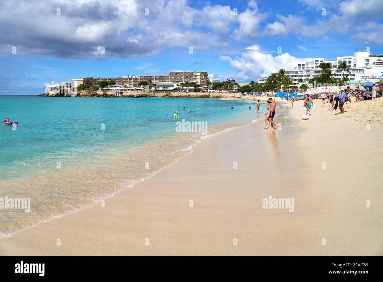 Sint Maarten, Caribbean - January 3, 2025: Maho Beach in Sint Maarten ...