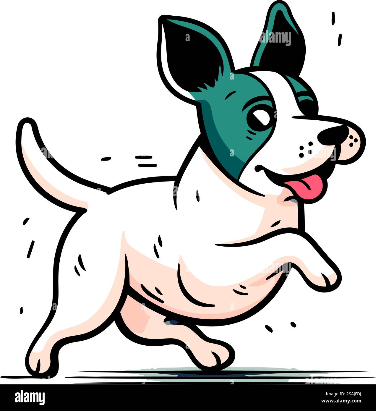 Cute cartoon dog running. vector illustration isolated on white ...