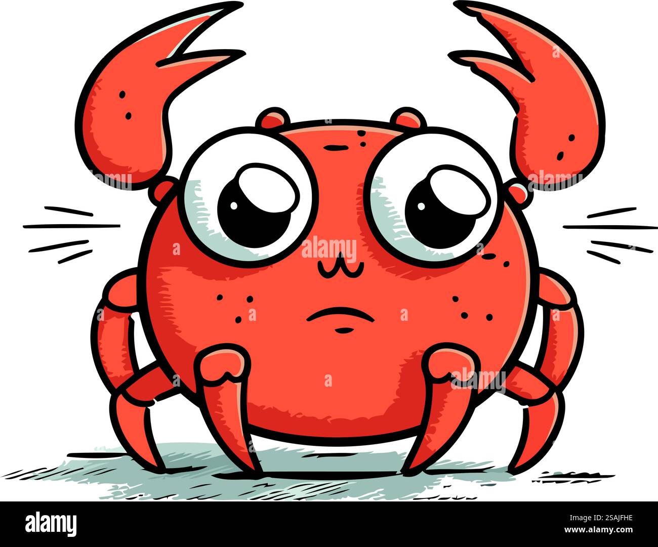 Funny cartoon crab. Vector illustration of a cute red crab Stock Vector ...