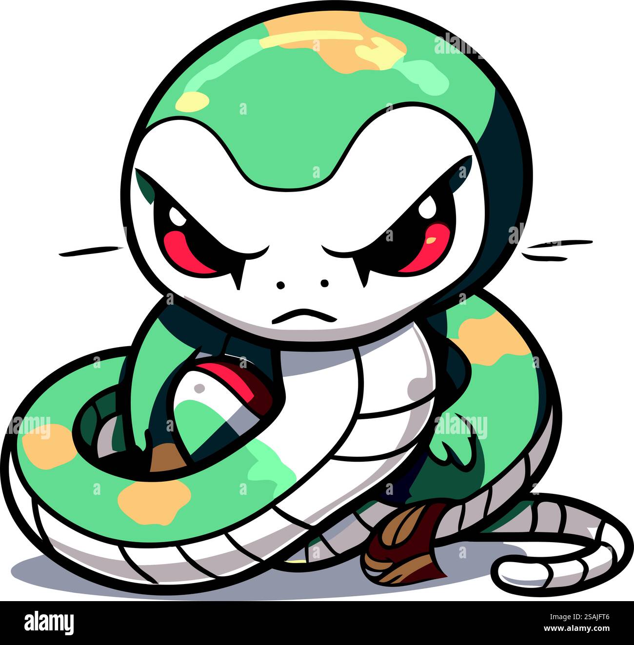 Cute cartoon snake. Vector illustration isolated on a white background ...