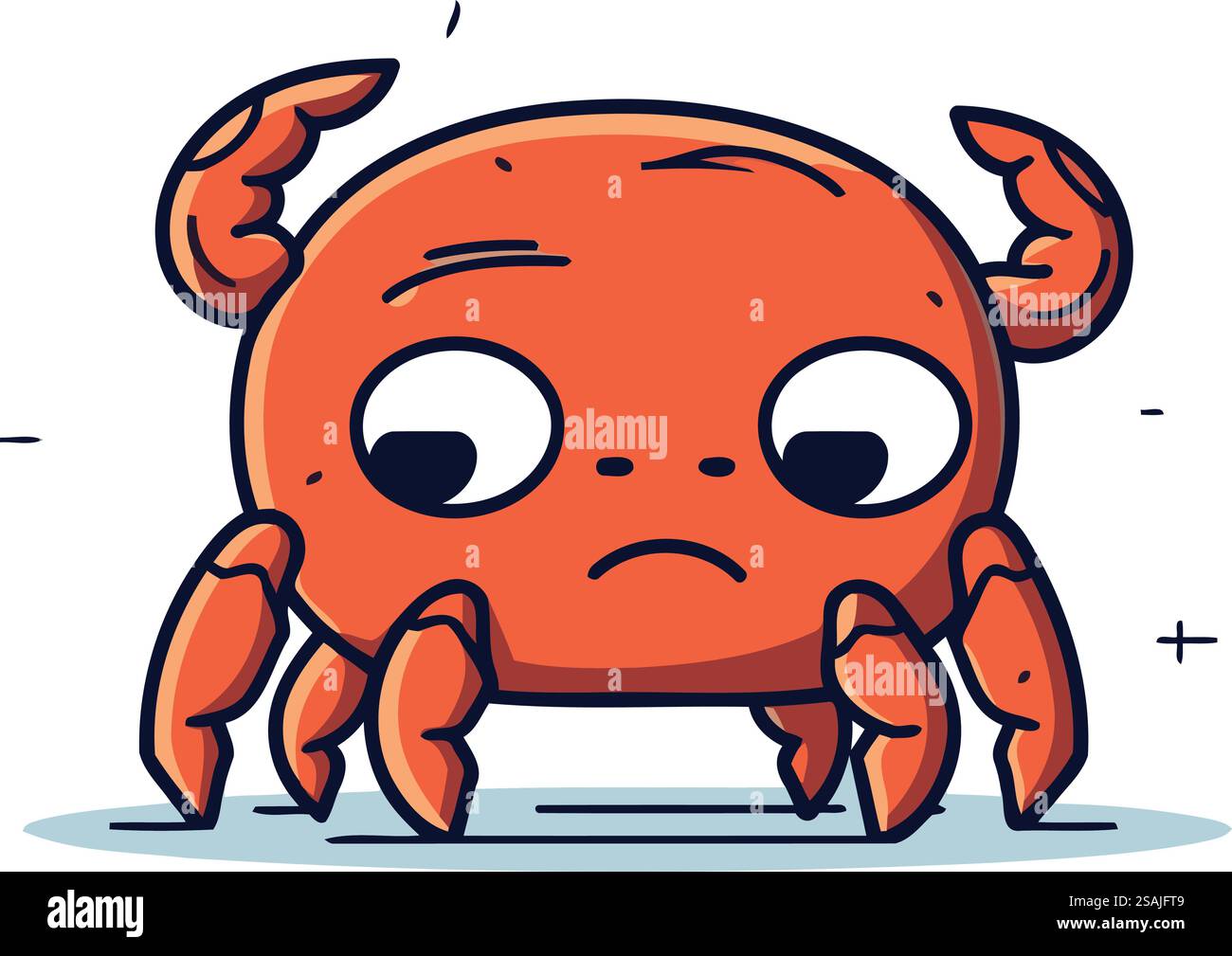 Cute cartoon crab character. Vector illustration of a cute crab Stock ...