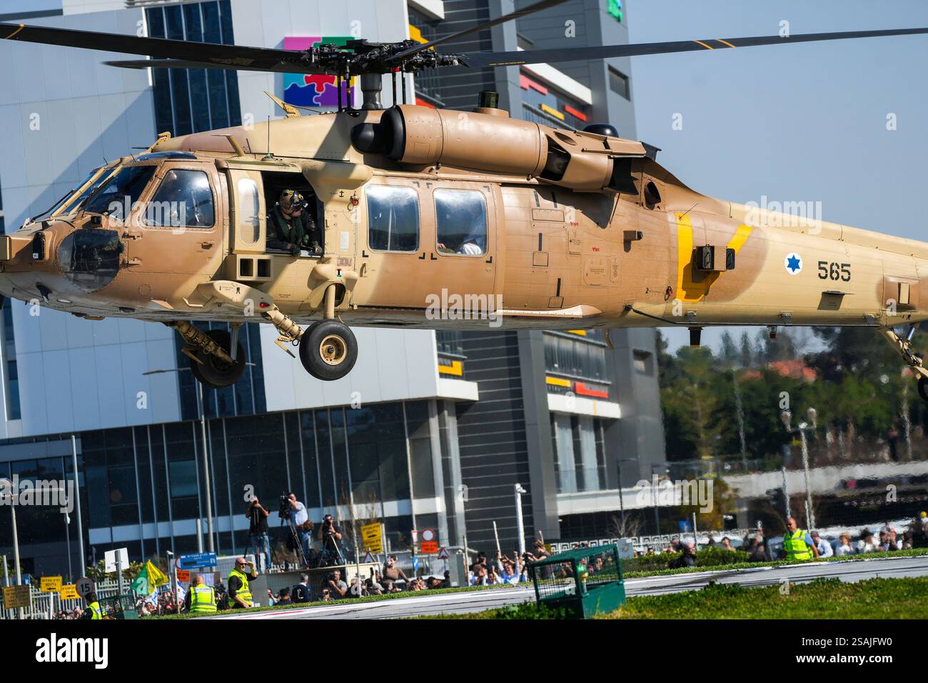 An Israeli military helicopter carrying Israeli soldier Agam Berger ...